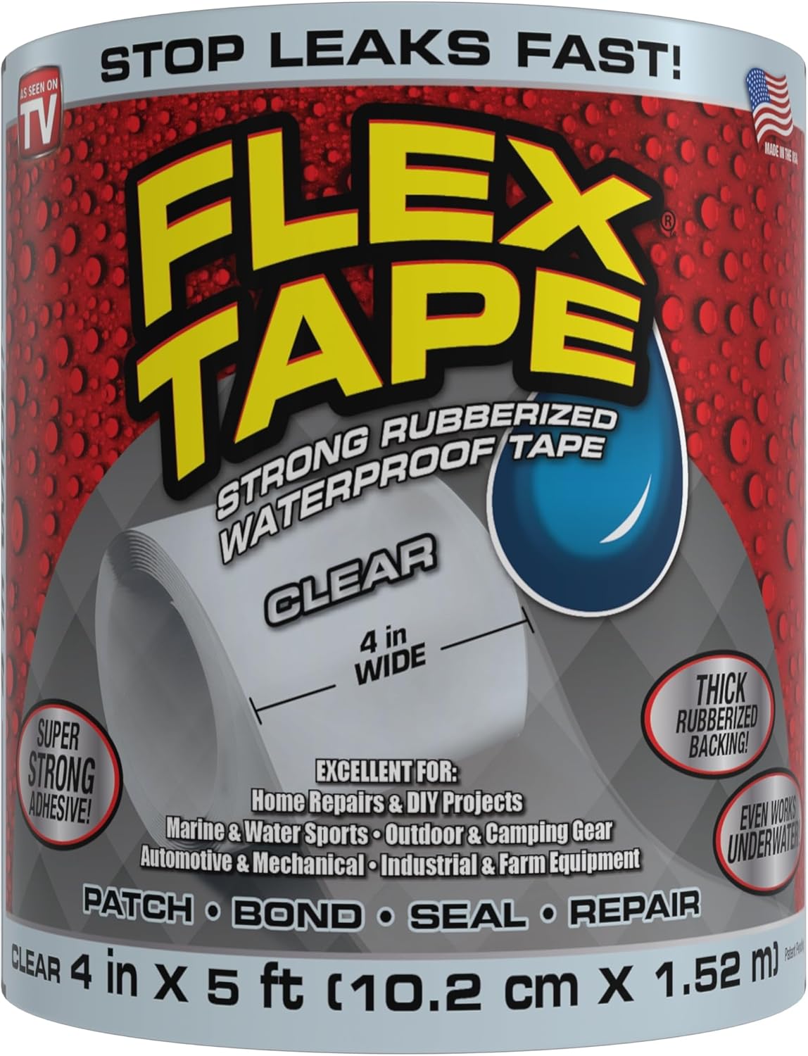 Amazon.com: Flex Tape, Original Thick Flexible Rubberized Waterproof ...
