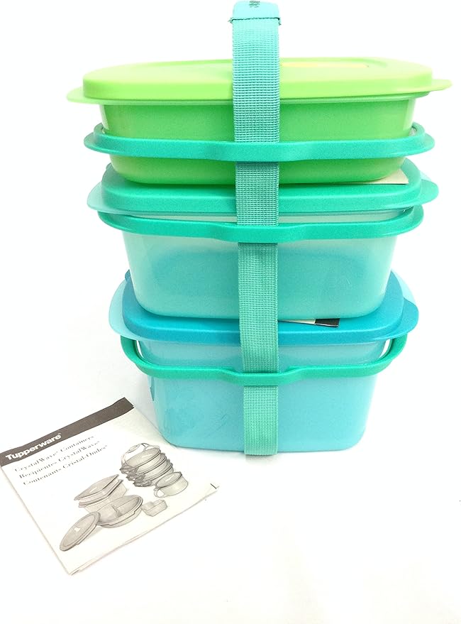 Amazon.com: Tupperware CrystalWave Rectangular Carry-All 4-Piece Set ...
