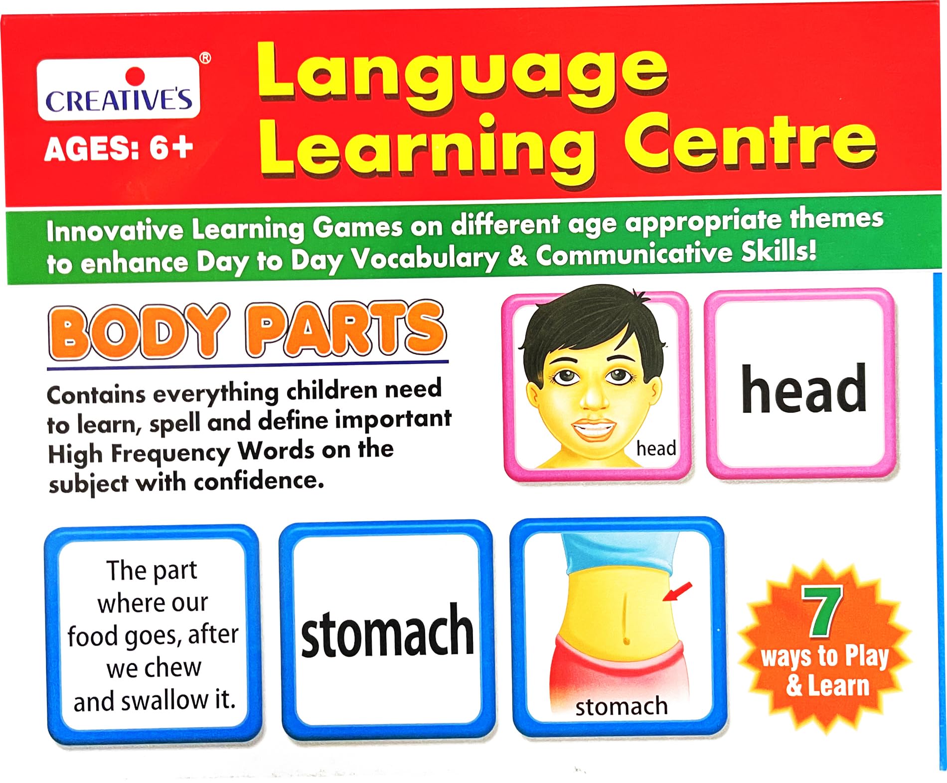 Creatives Language Learning Centre Body Parts Learning Game Knowledge ...