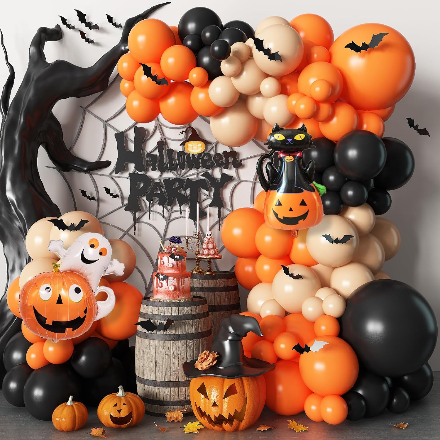 Amazon.com: Halloween Balloon Arch Kit, Orange and Black Balloon ...