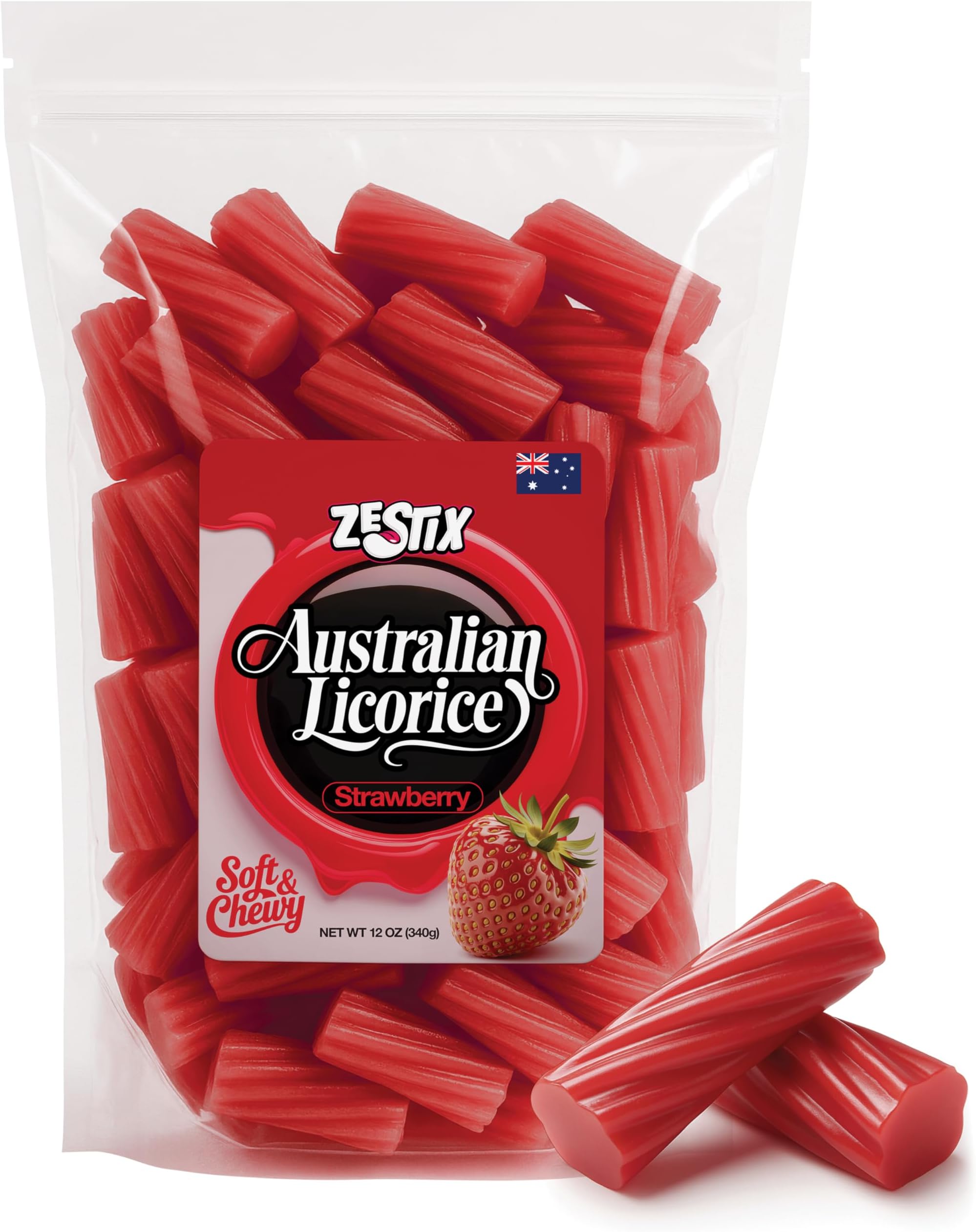 Amazon.com : Australian Licorice Strawberry Flavor – Soft & Chewy Red ...