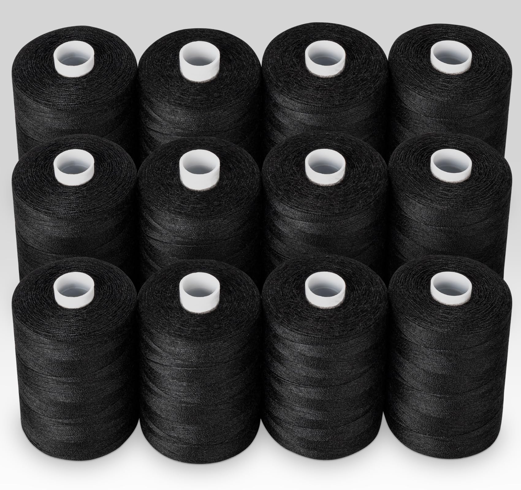 Amazon.com: ilauke Sewing Thread, 12 Spools 1000 Yards Each Black ...