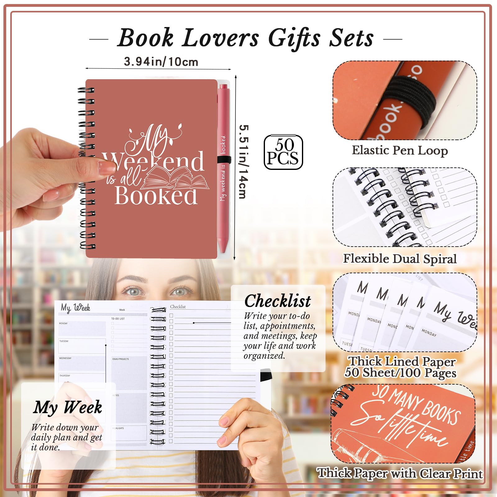 Snapklik.com : Thenshop 10 Set Book Lovers Gifts Inspirational Spiral ...