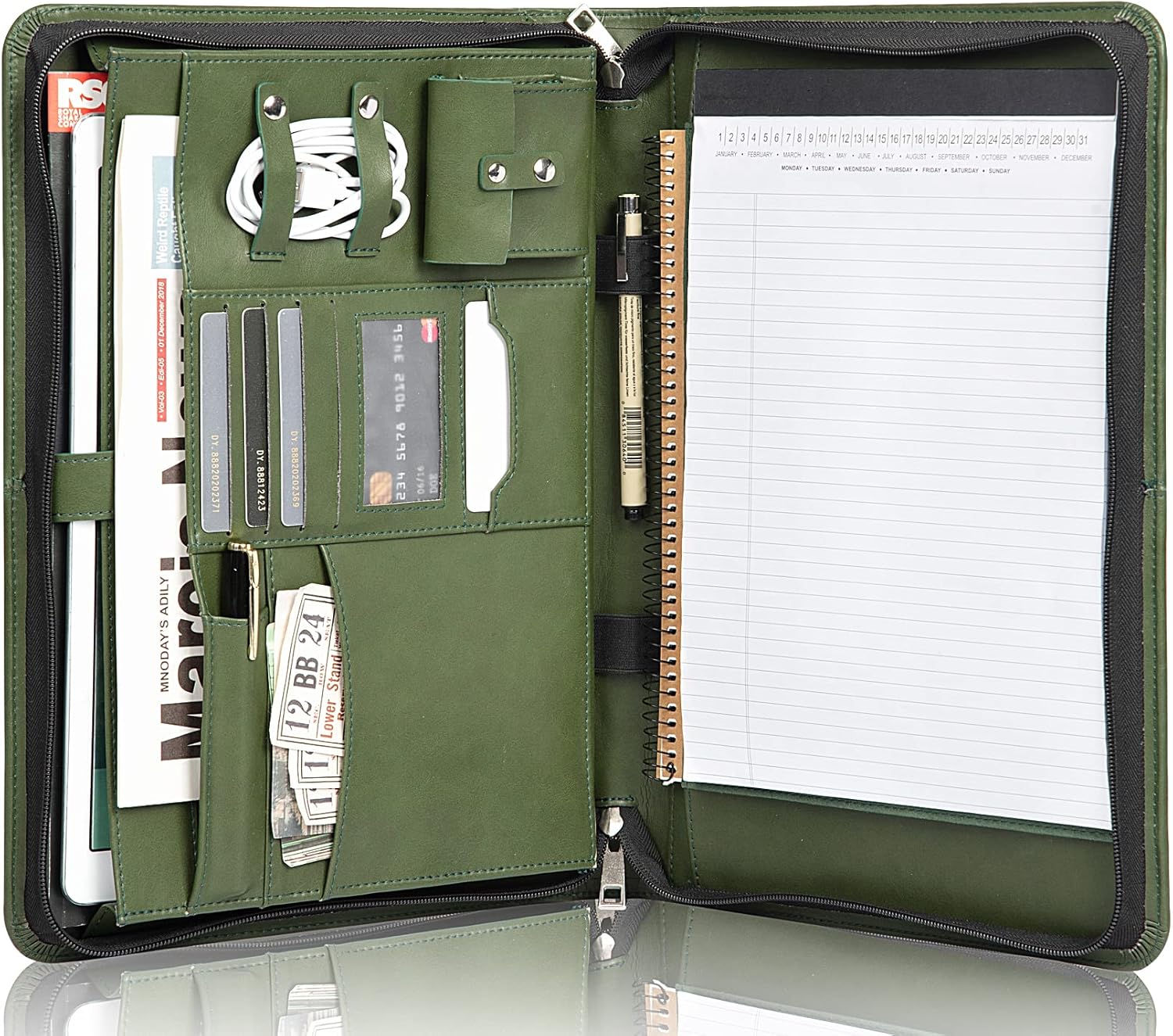 FREI NAME GRAVUR, Konferenzmappe A4, Ledermappe mit Gravur ...