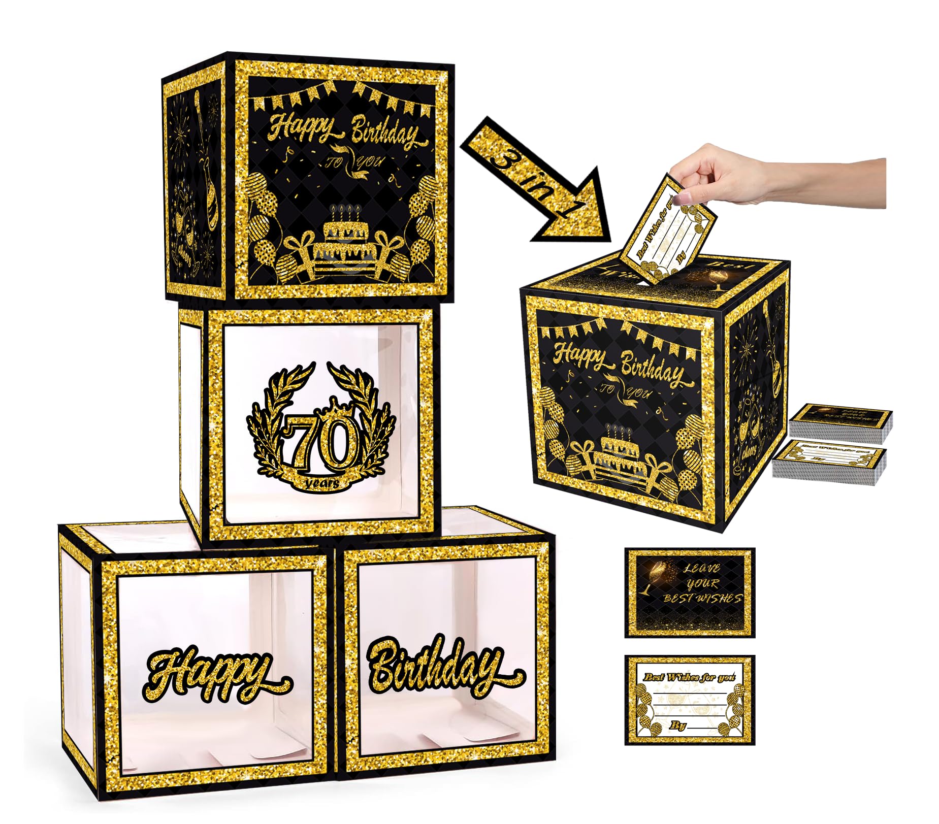 Amazon.com: 55pcs 70th birthday Party Decorations, 3-in-1 Multi ...