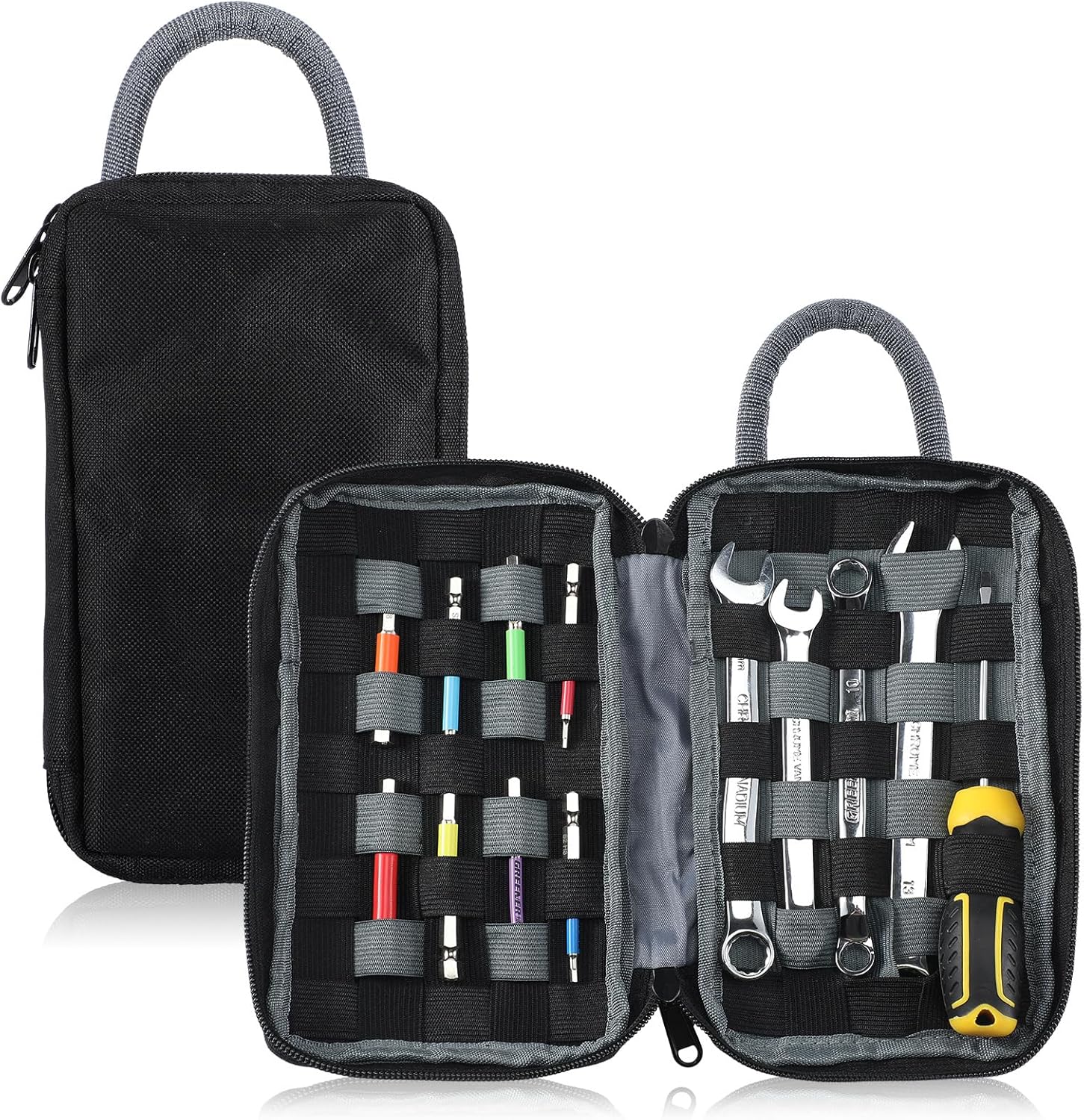 Abbylike Tool Pouches with Zipper Utility Organizer Tool Bag Canvas ...