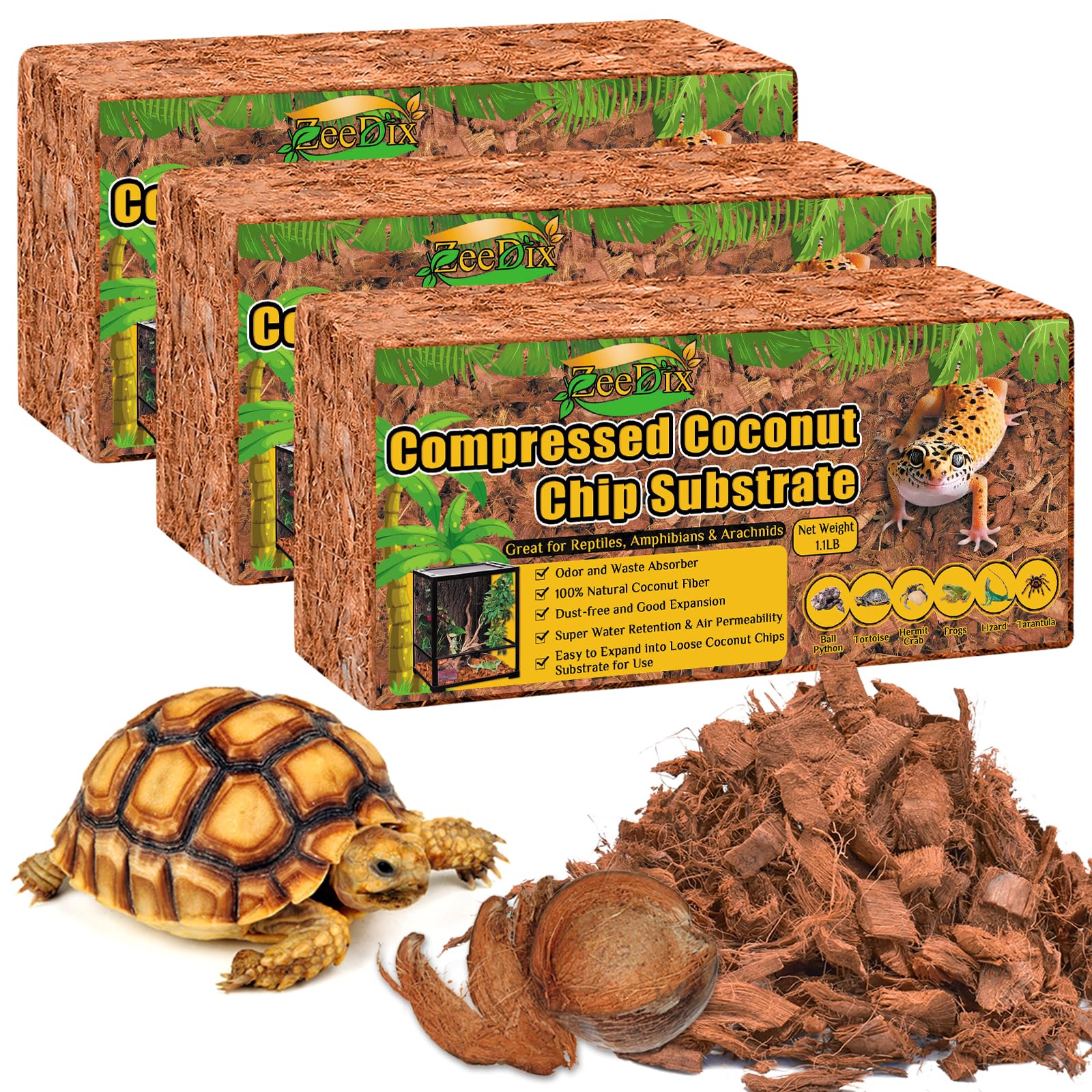 Snapklik.com : 3PCS Natural Coconut Chips Substrate For Reptiles ...