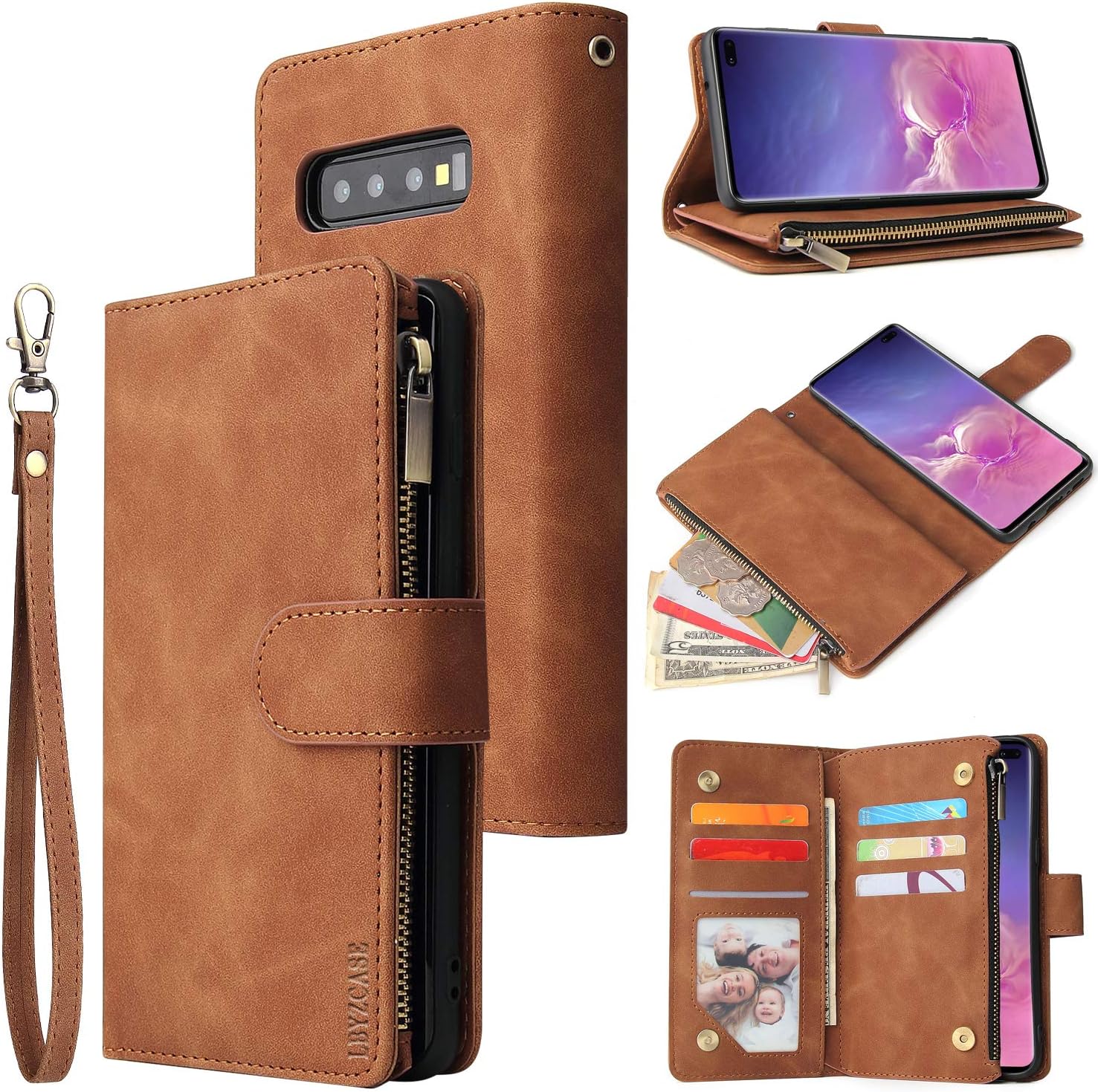 Amazon.com: LBYZCASE Wallet Case for Galaxy S10,Luxury Folio Flip ...