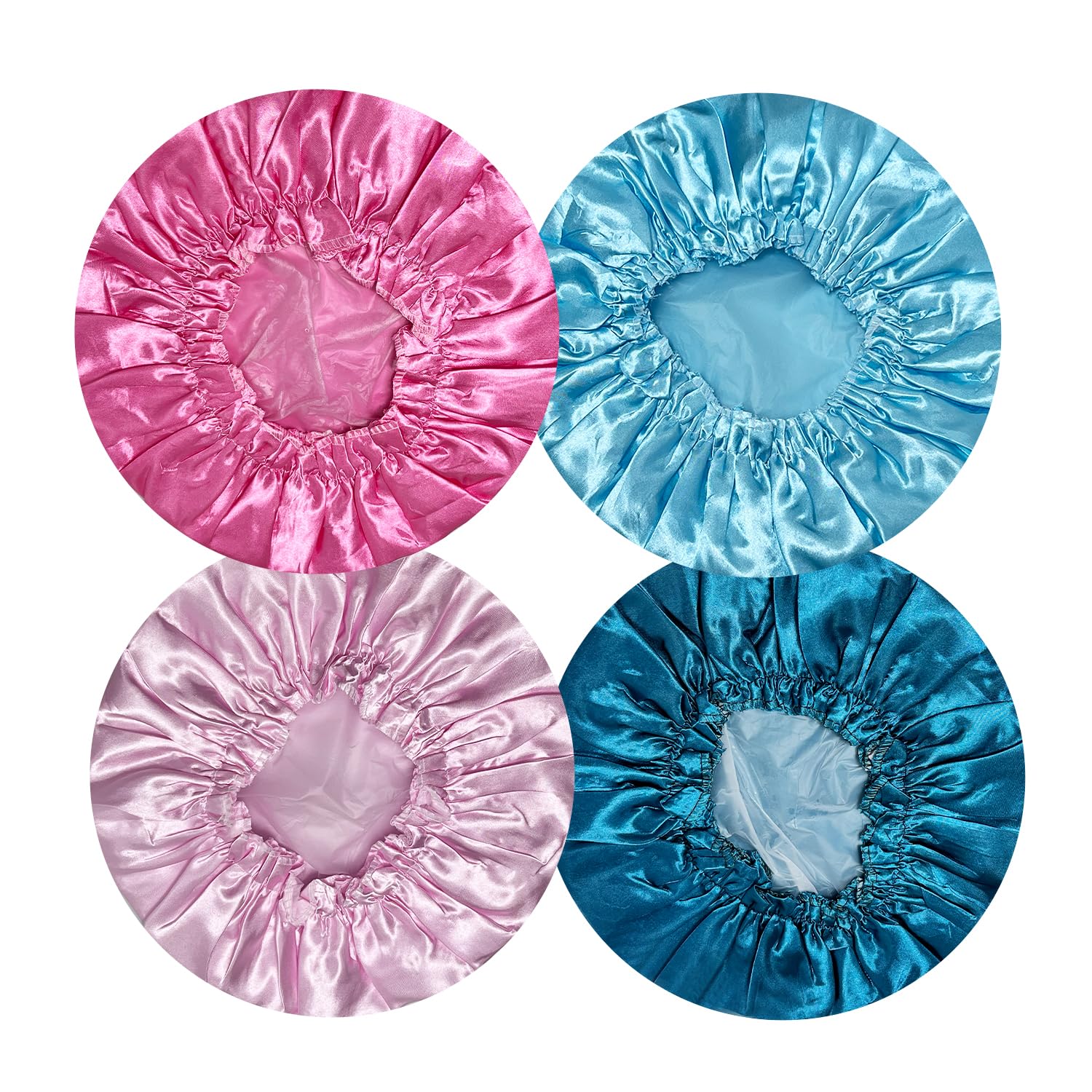 Amazon.com : 4 PCS Shower Caps for Women Elastic Shower Bonnet Reusable ...