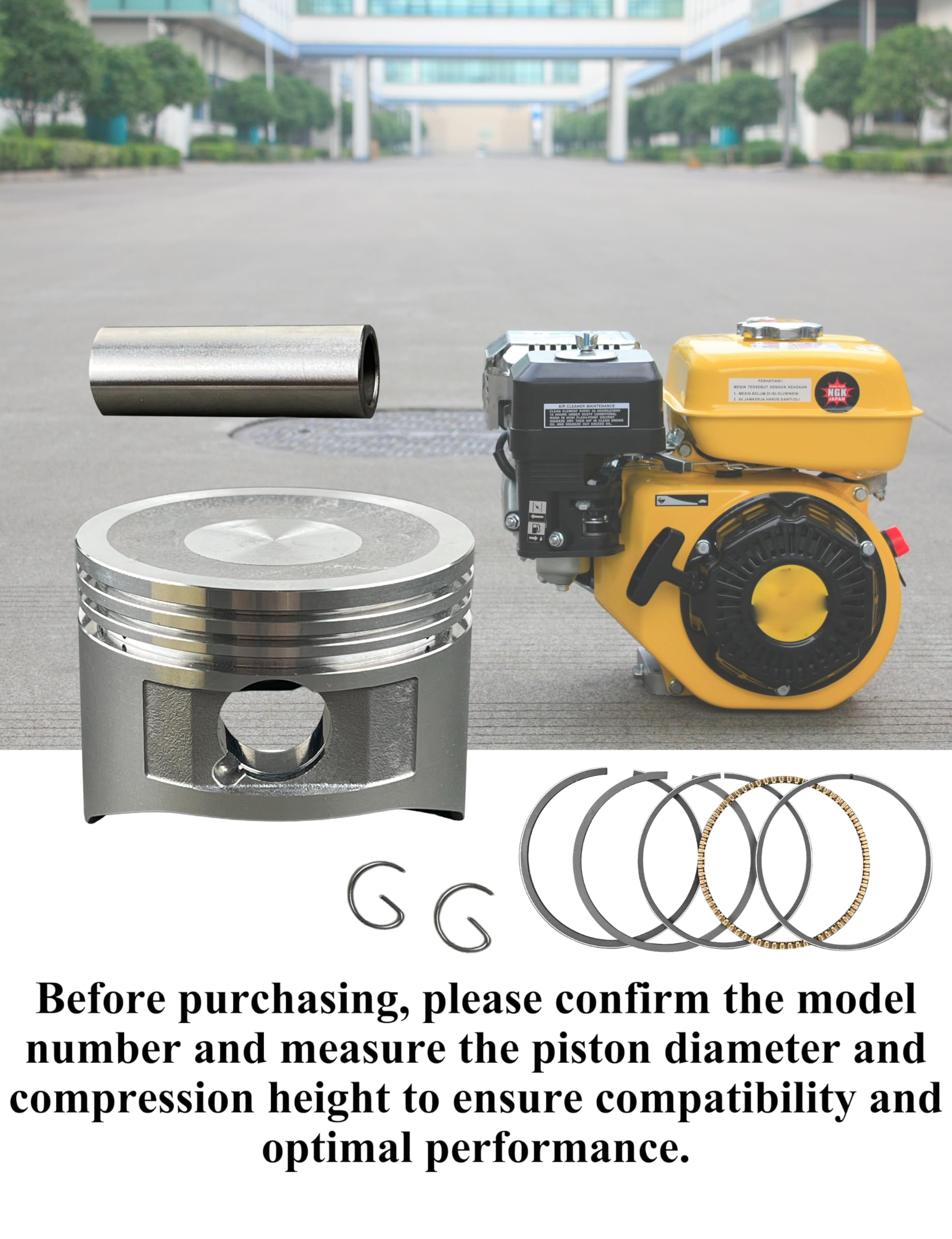 Copa Piston 68mm Flat Top Piston Kit STD Bore For 196cc Chinese Clone ...