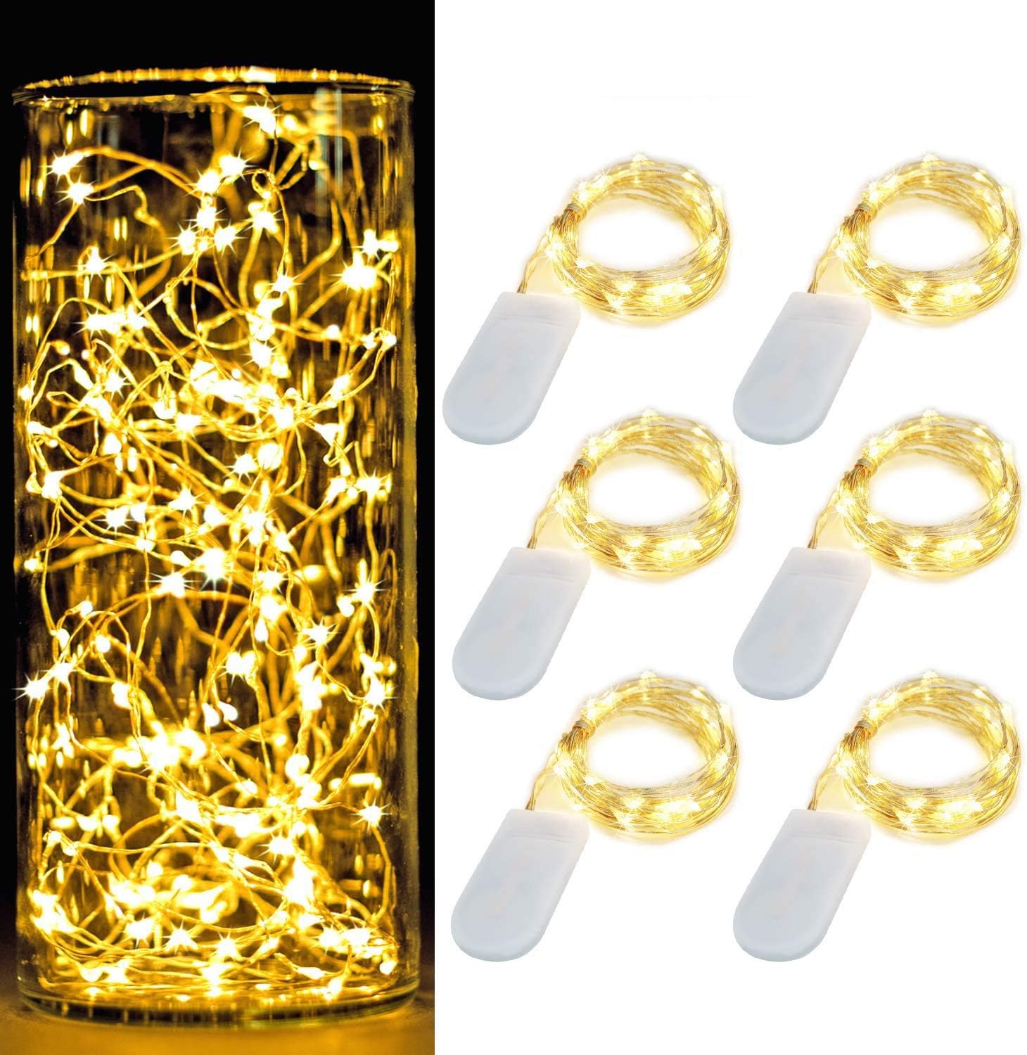 12PC Mini Fairy Lights Alimentadas por Batería - LIGHTDOT 2M 20LED ...