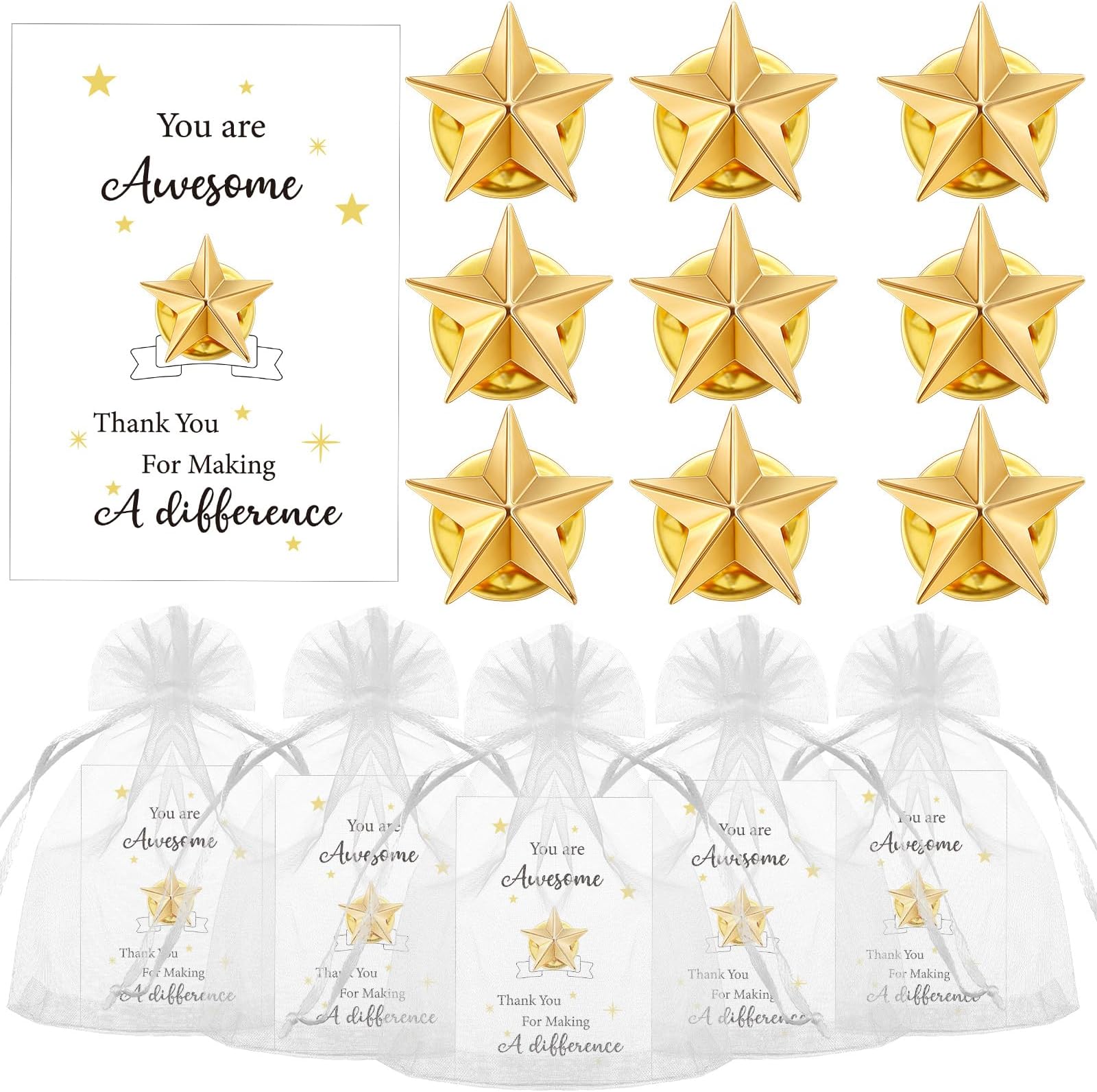 Amazon.com: Gold Star Pin – Cute Shiny Star Enamel Pin for Jacket, Hat ...