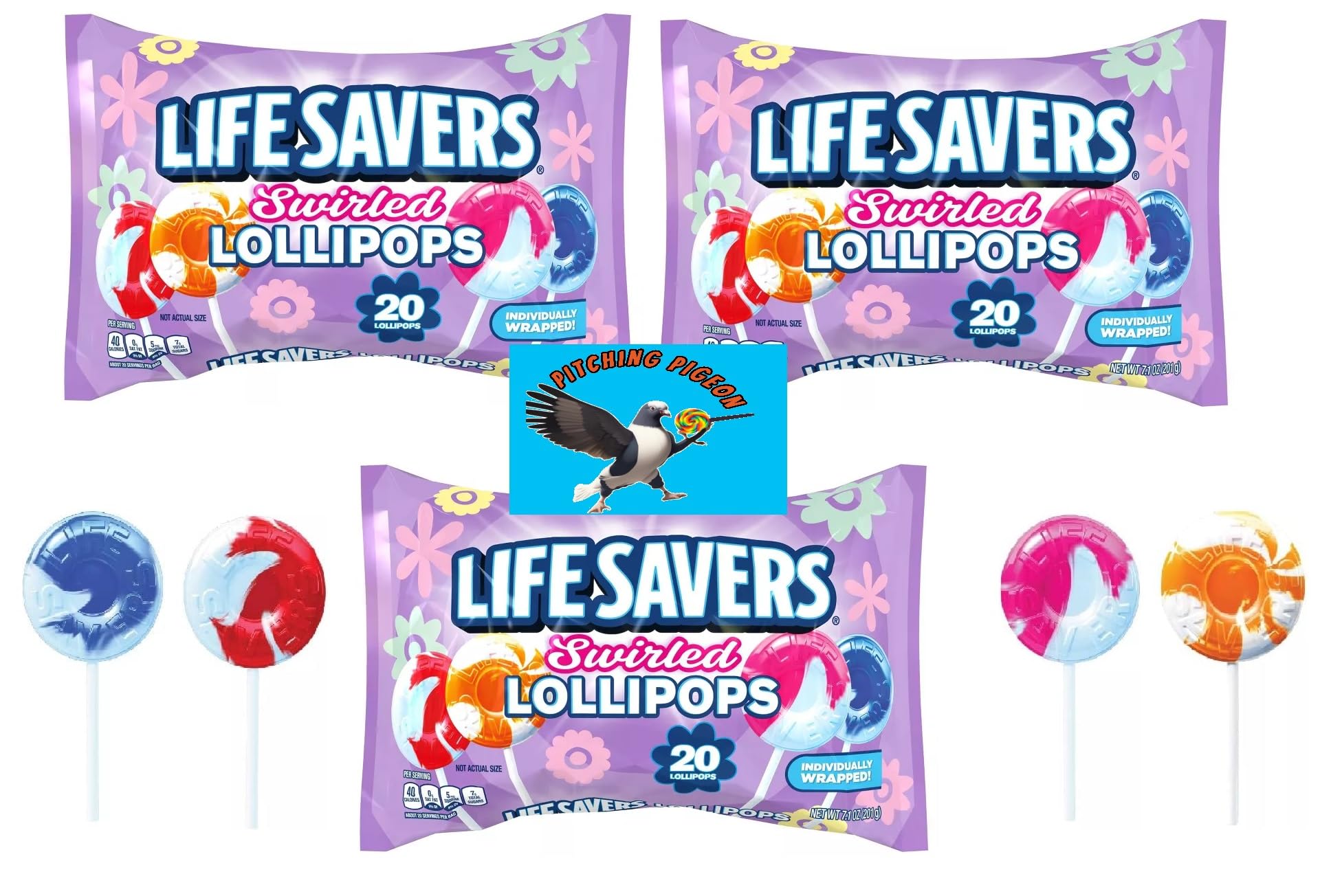 Amazon.com : Lifesavers Swirl Lollipops 60 Count Bulk Candy Wrapped ...