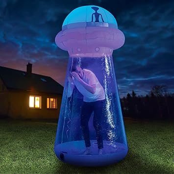 Amazon.com: Joiedomi 9 FT Tall Halloween Inflatable UFO Yard Decoration with Build-in LEDs Blow ...