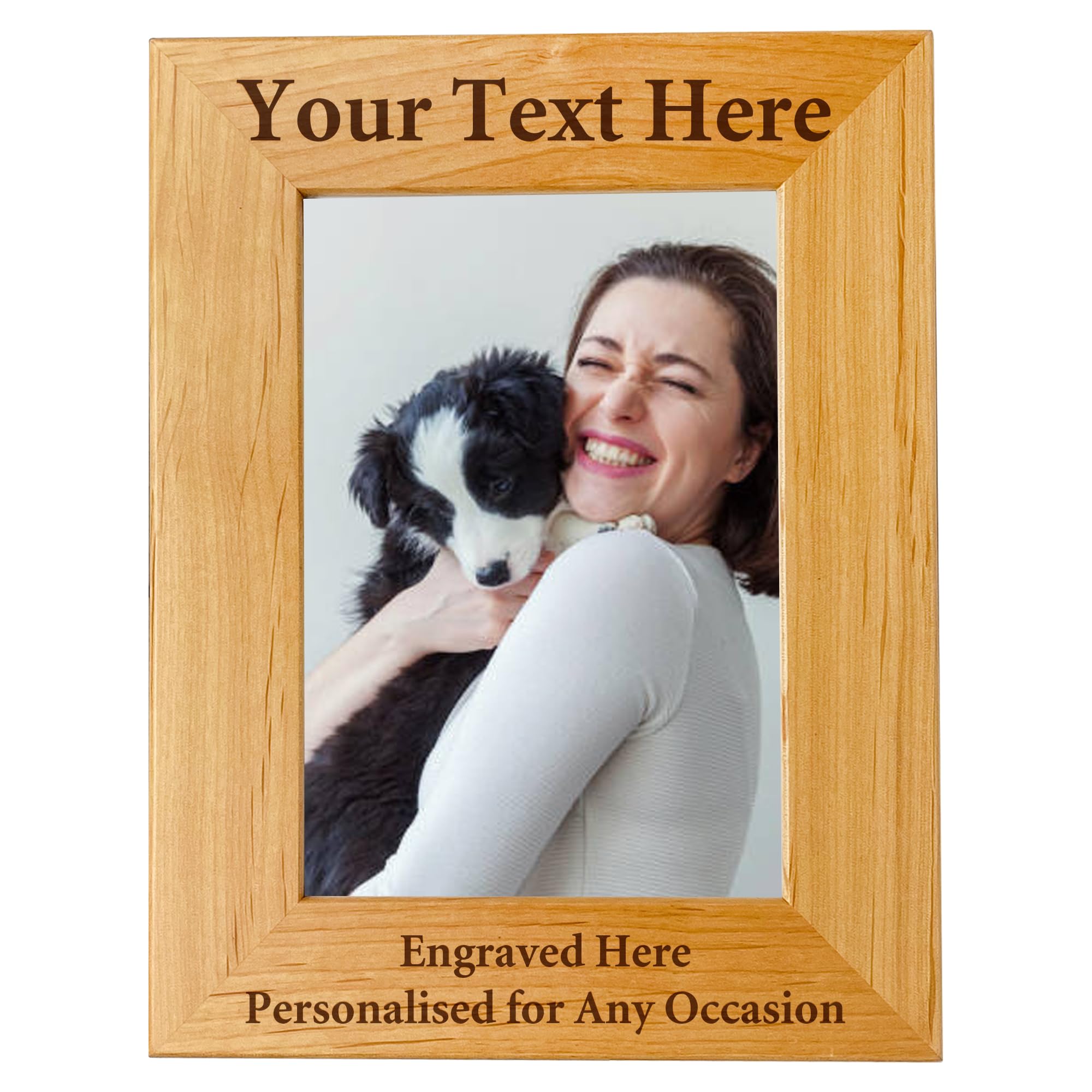 Amazon.com - Personalized Picture Frame with Your Custom Text - Wood ...