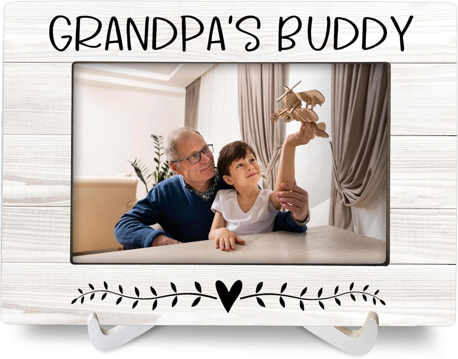 Amazon.com: Luipk Grandpa 8x6 Picture Frames, Grandpa’s Buddy Wood Picture Photo Frame, Grandpa ...