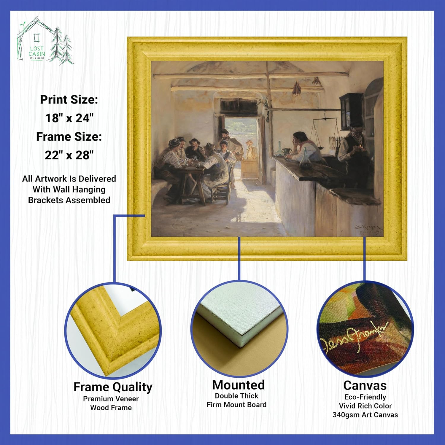 Lost Cabin Osteria in Ravello de Peder Severin Kroyer Lienzo en marco ...