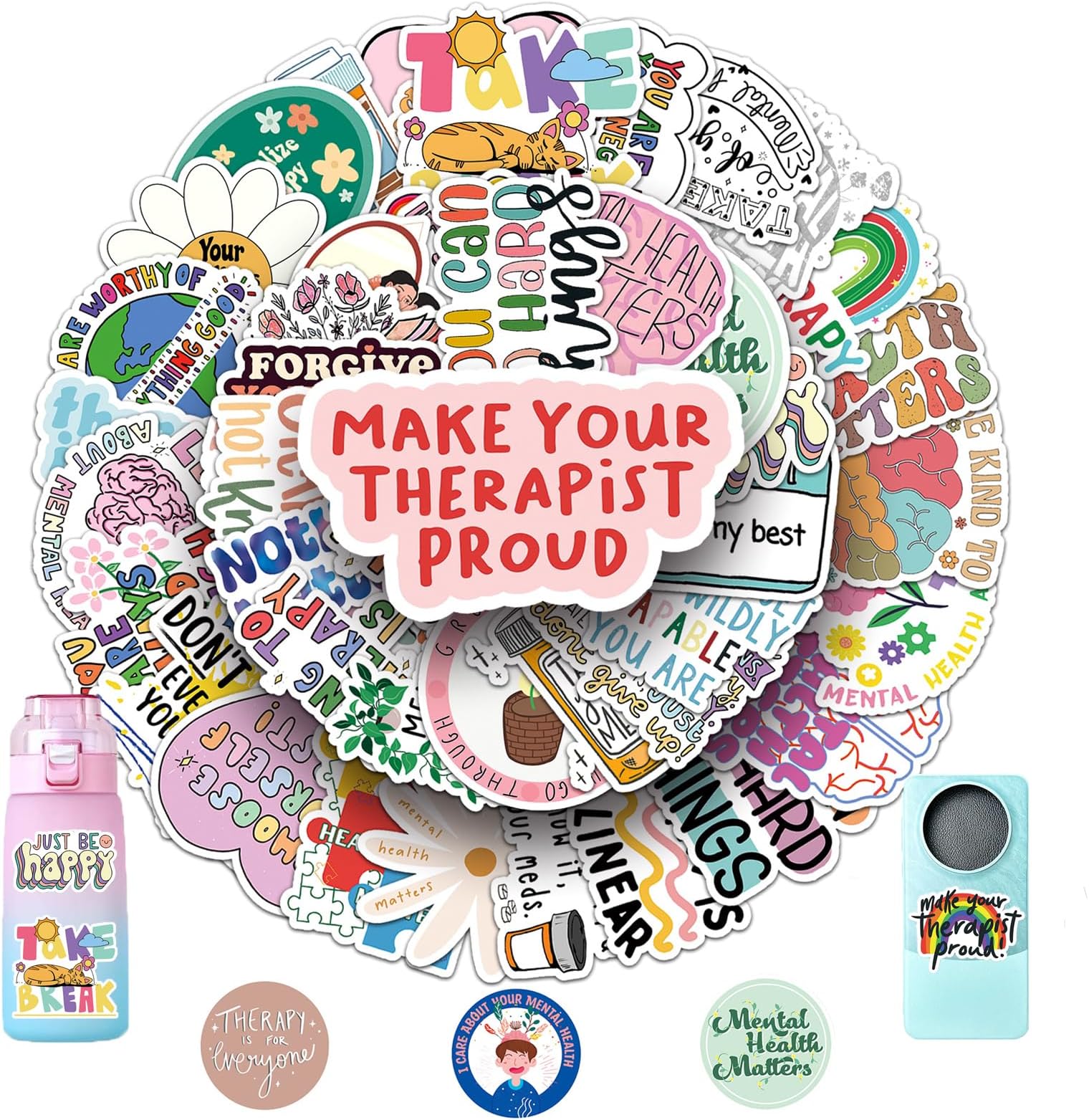 Amazon.com: 300 Pcs Mental Health Stickers Motivational Affirmation ...