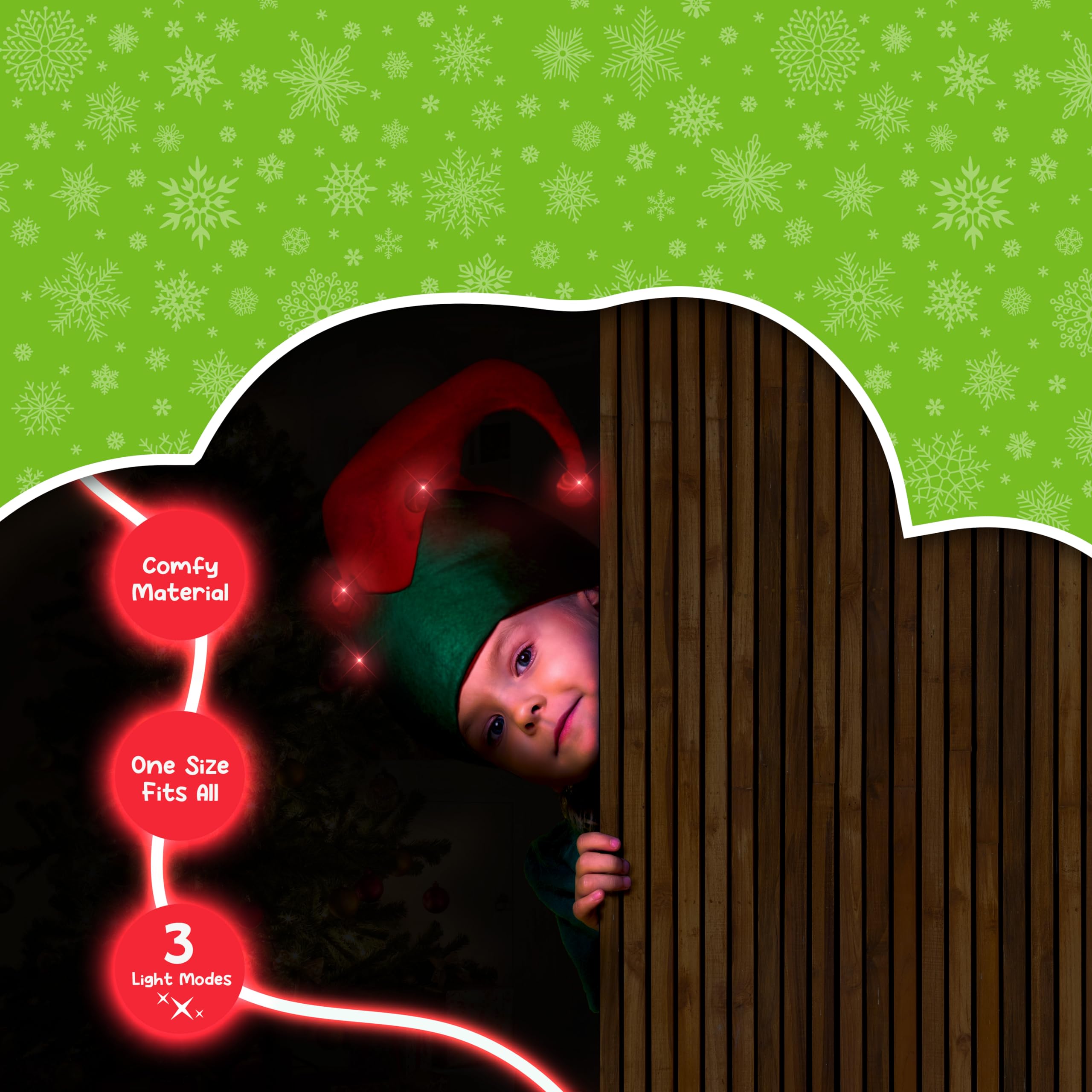 Windy City Novelties 4 Pack LED Light Up Elf Hat Festive Christmas ...