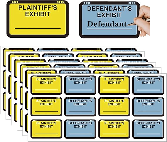 Amazon.com : Legal Yellow Plaintiff's Exhibit Blue Defendant's Exhibit ...