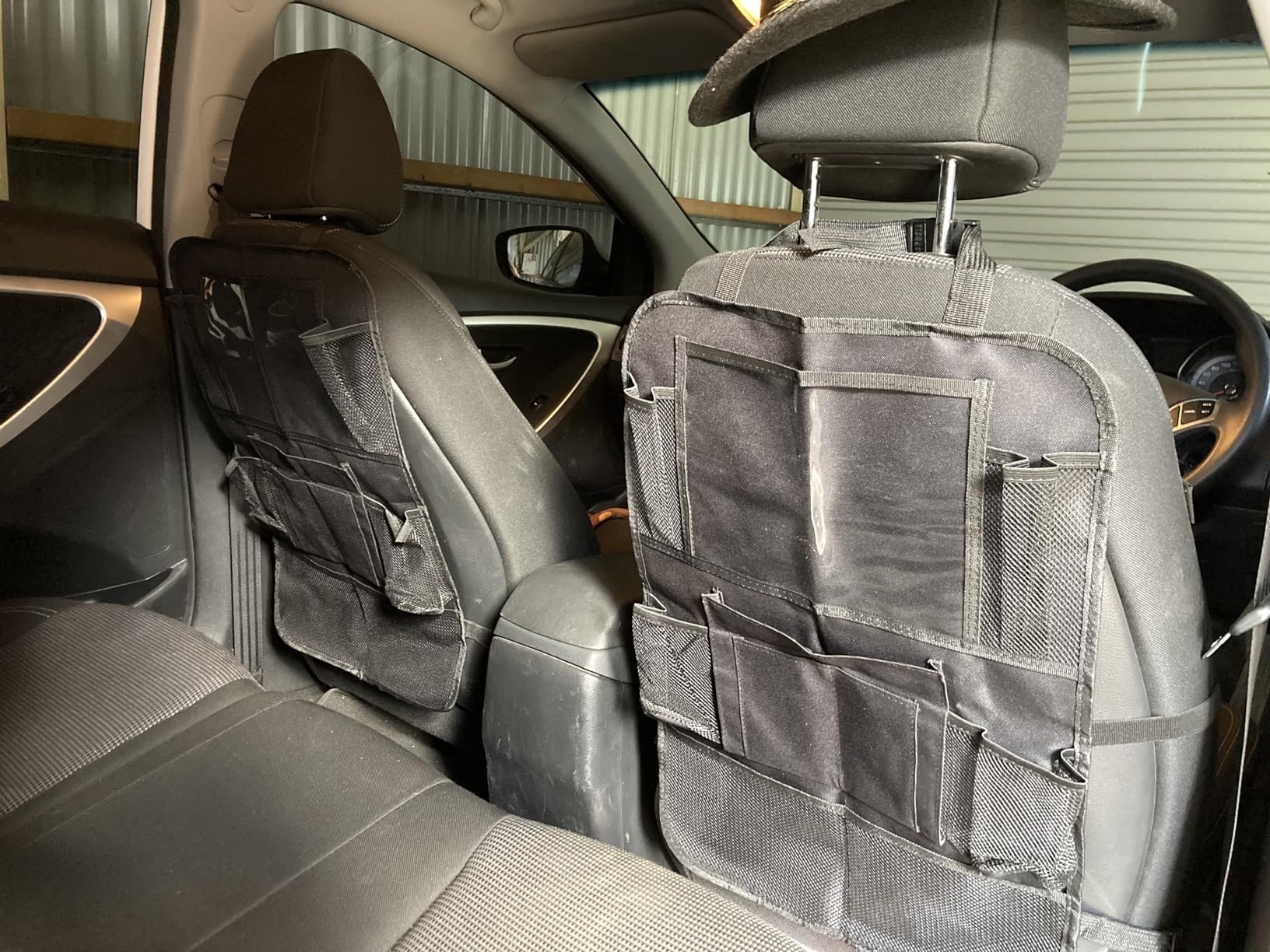 2 Pack Car Back Seat Organiser With 4 Car Backseat Headrest Hangers ...