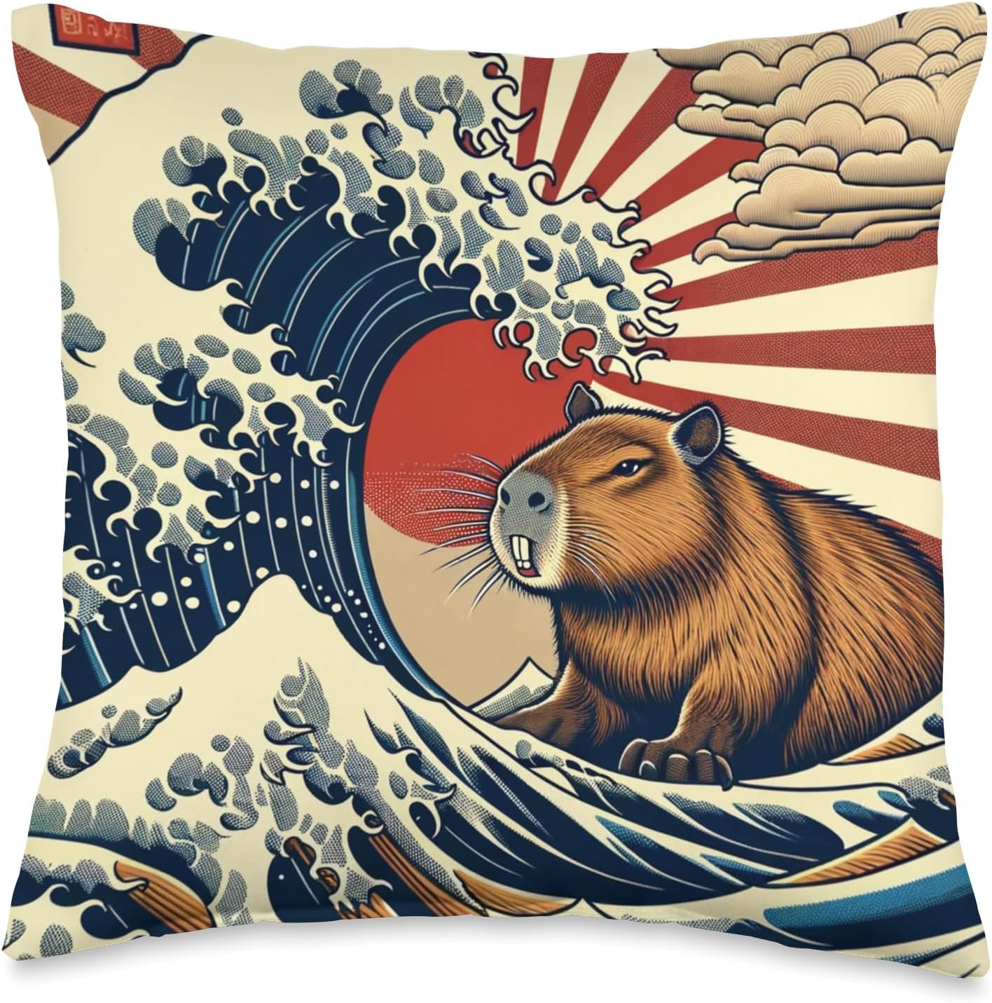 Amazon.com: The Great Wave off Kanagawa Funny Capybara Capyzilla ...