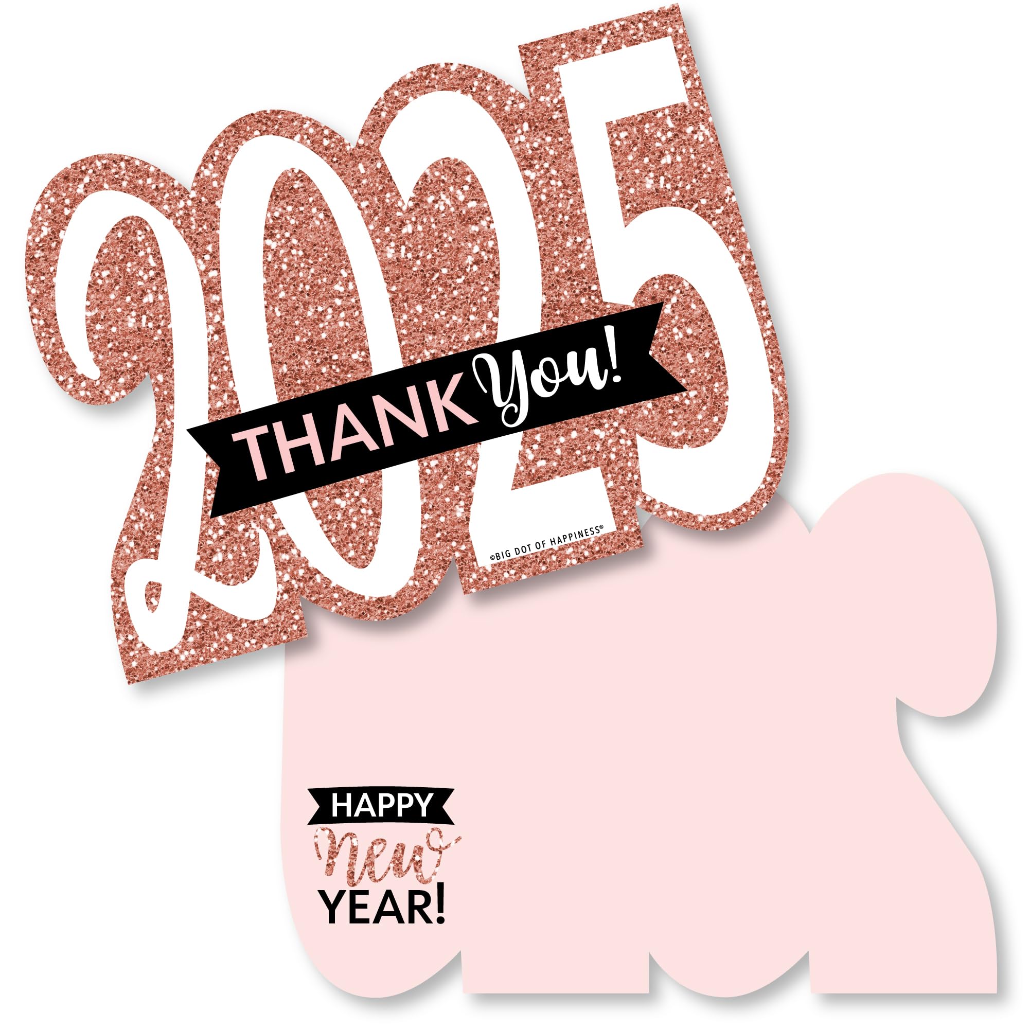 Amazon.com: Big Dot of Happiness Rose Gold Happy New Year - Shaped ...