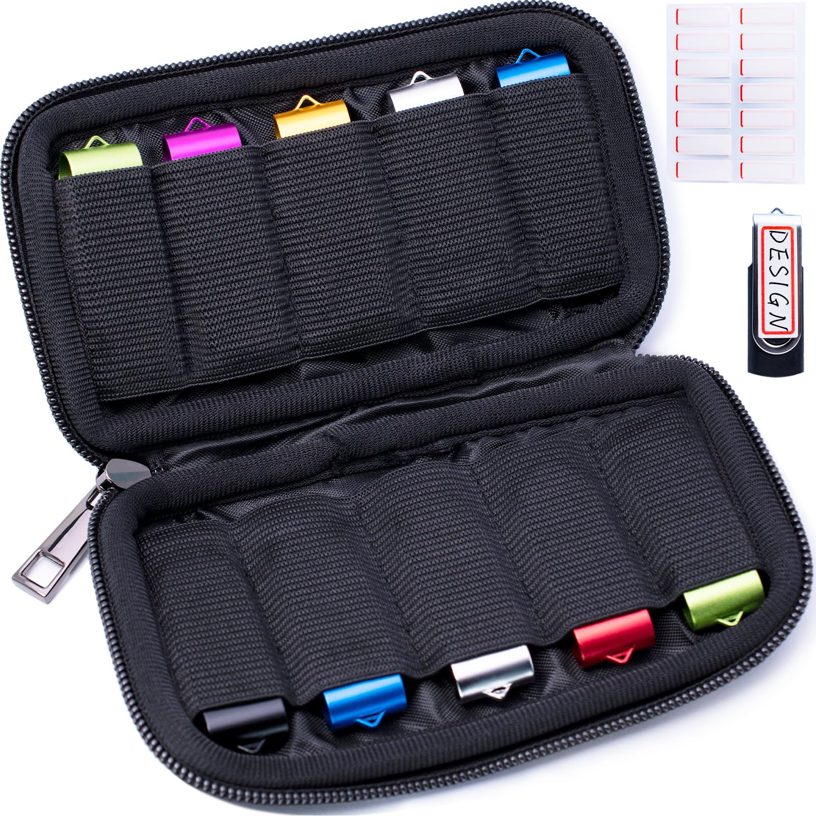 Amazon.com : Flash Drive Case USB Holder Organizer Individual 10 Slots ...