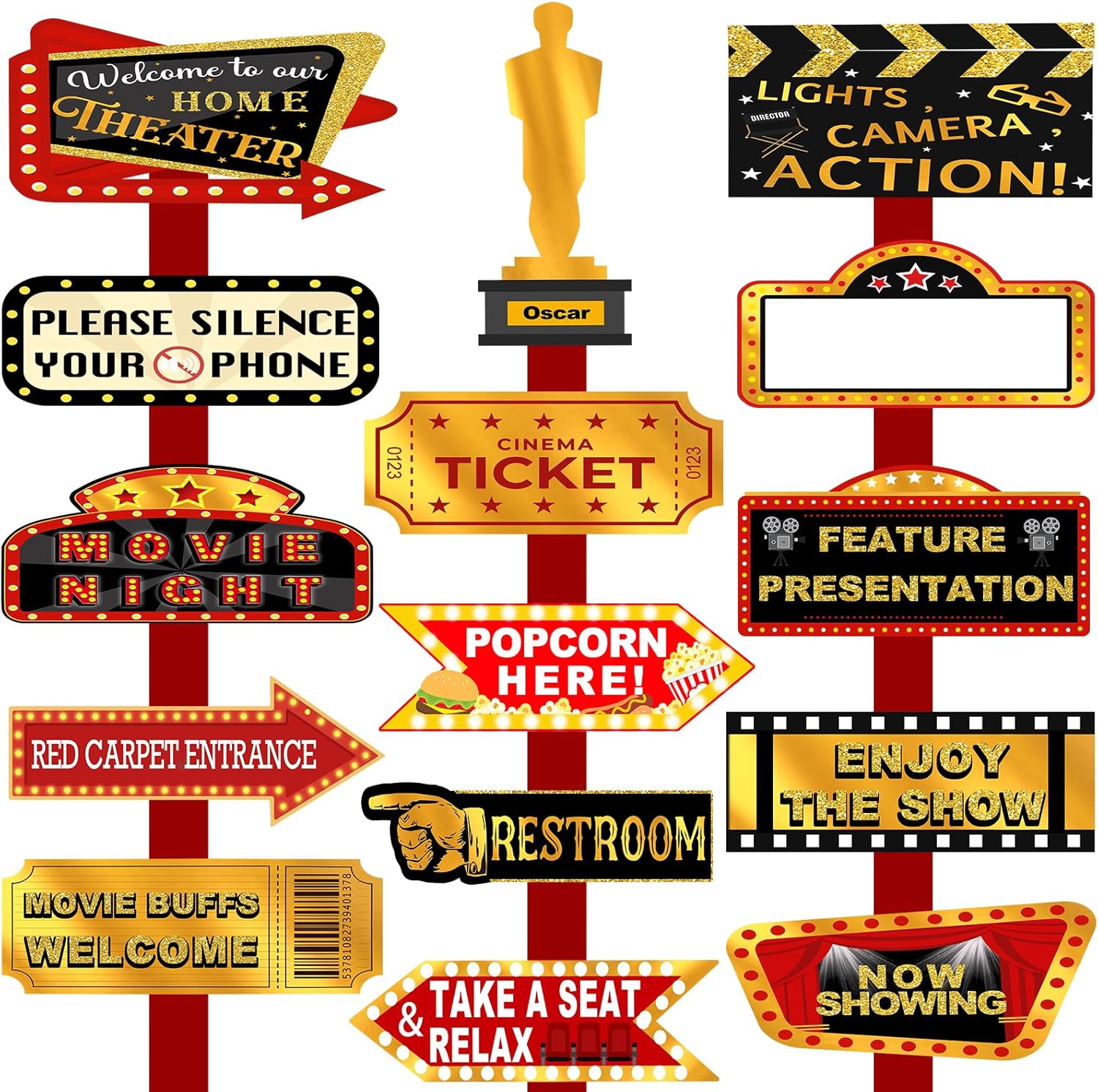 Amazon.com: 30 Pieces Movie Night Party Decoration - Movie Party ...