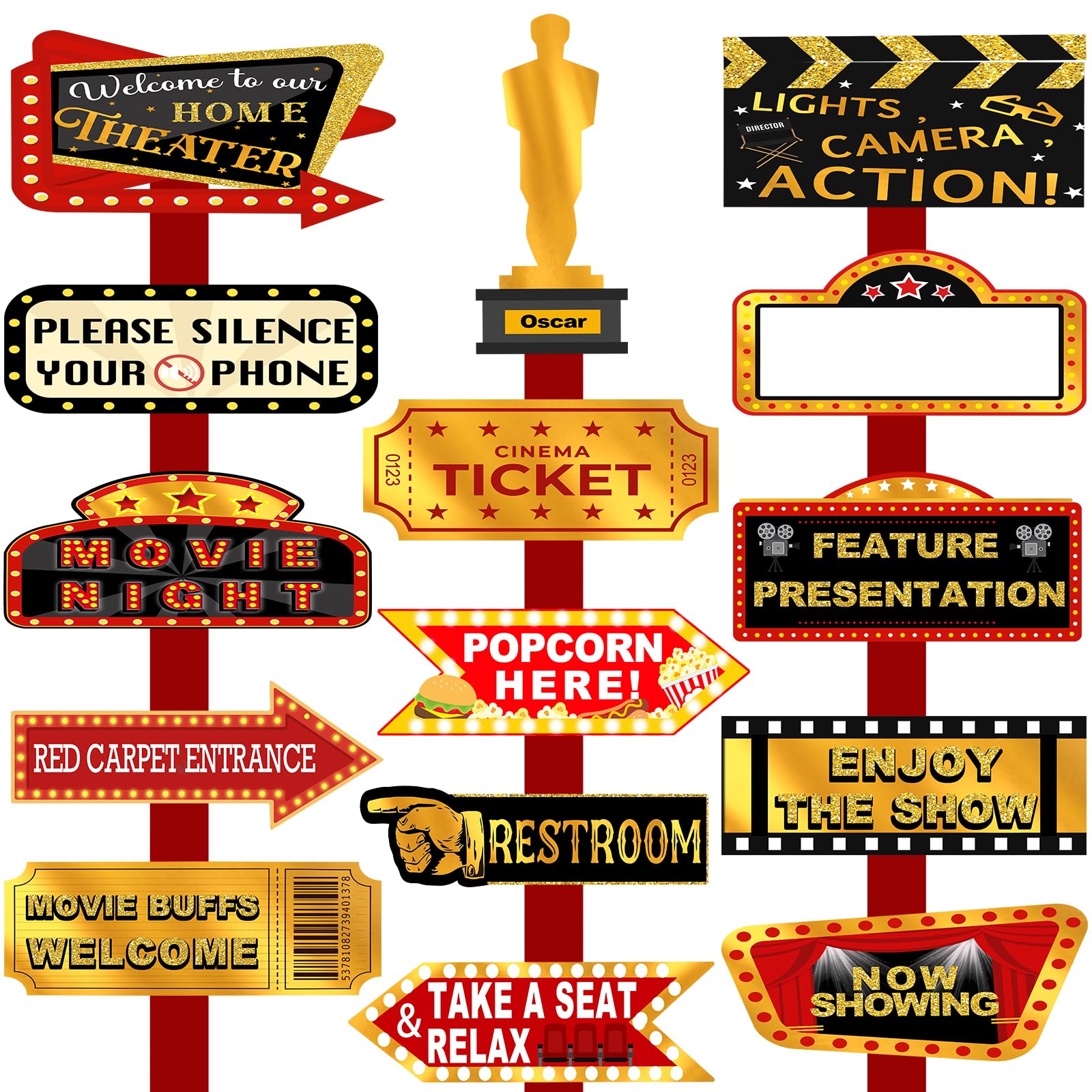Amazon.com: 30 Pieces Movie Night Party Decoration - Movie Party ...