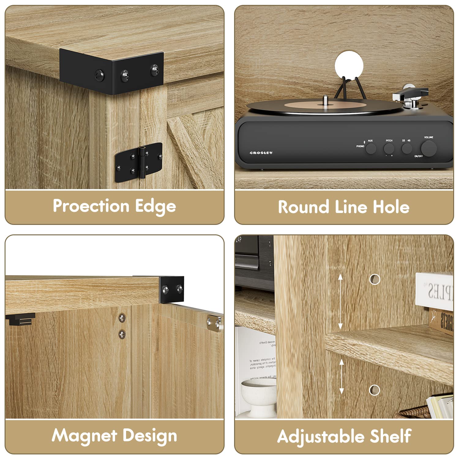 Snapklik.com : YESHOMY Modern Farmhouse TV Stand