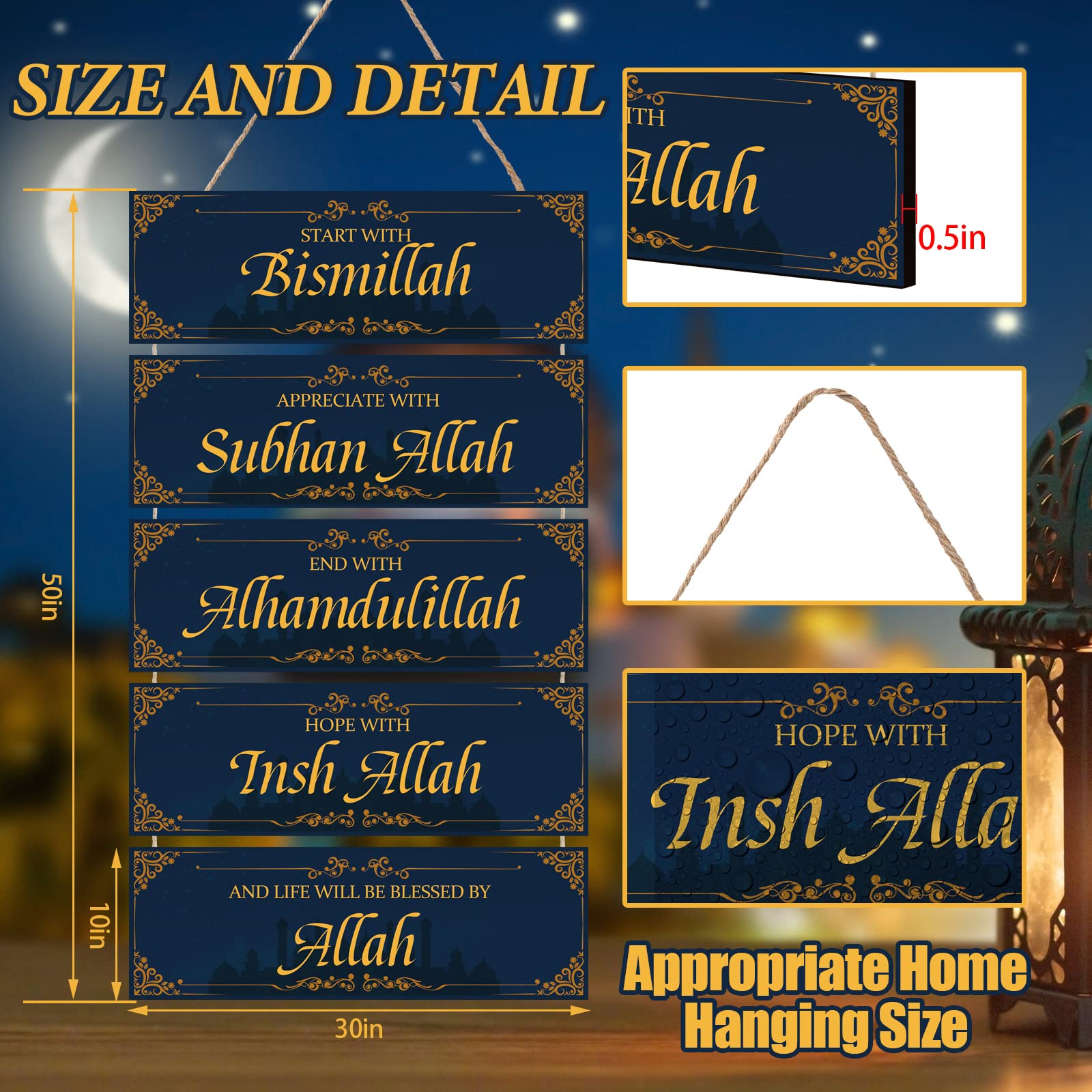 Snapklik.com : Islamic Wooden Wall Sign Decor Ramadan Decorations For ...