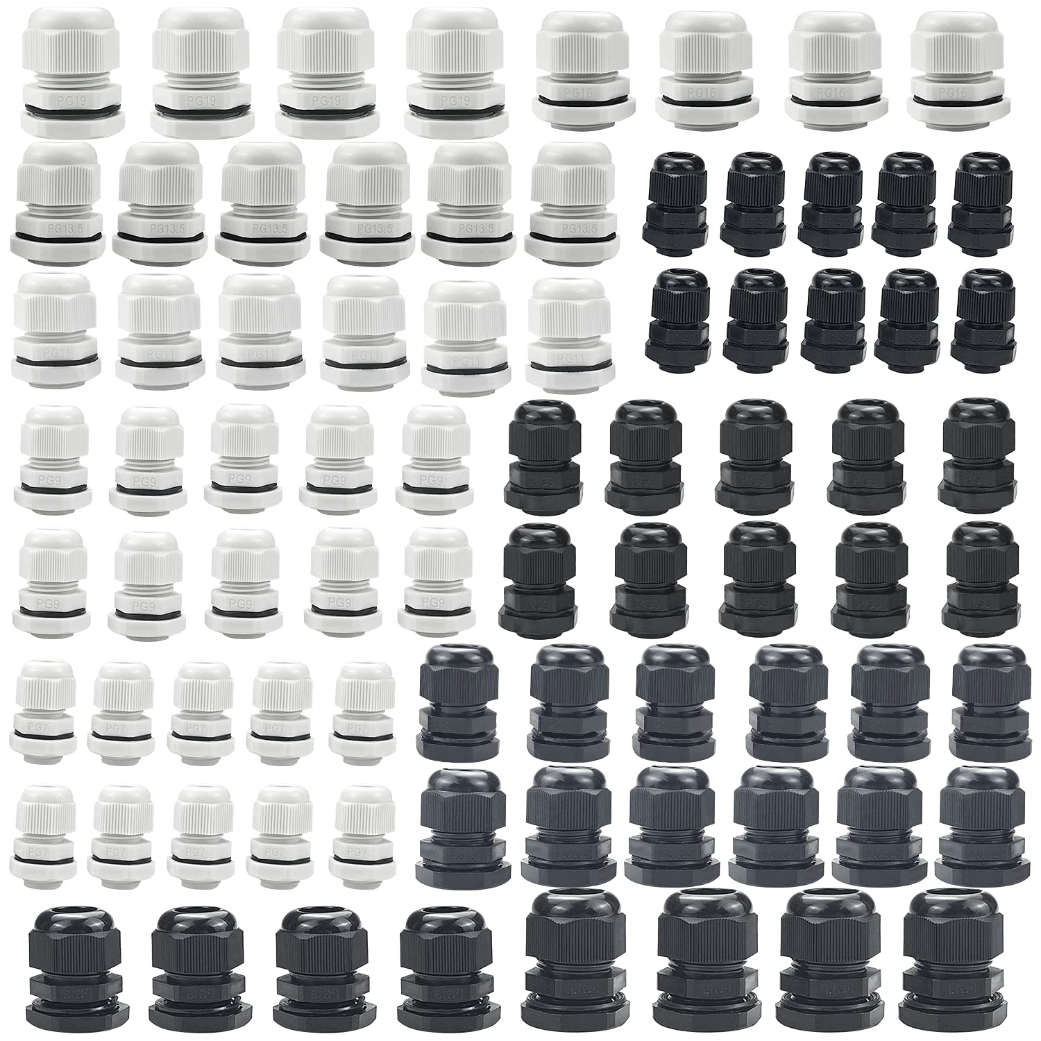 80Pcs Adjustable Cable Glands, IP68 Waterproof Adjustable 3-15mm ...