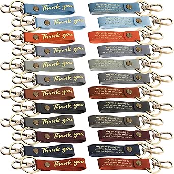 Unittype 12 Pcs Thank You Key Chains Bulk Employee Appreciation Gift PU ...