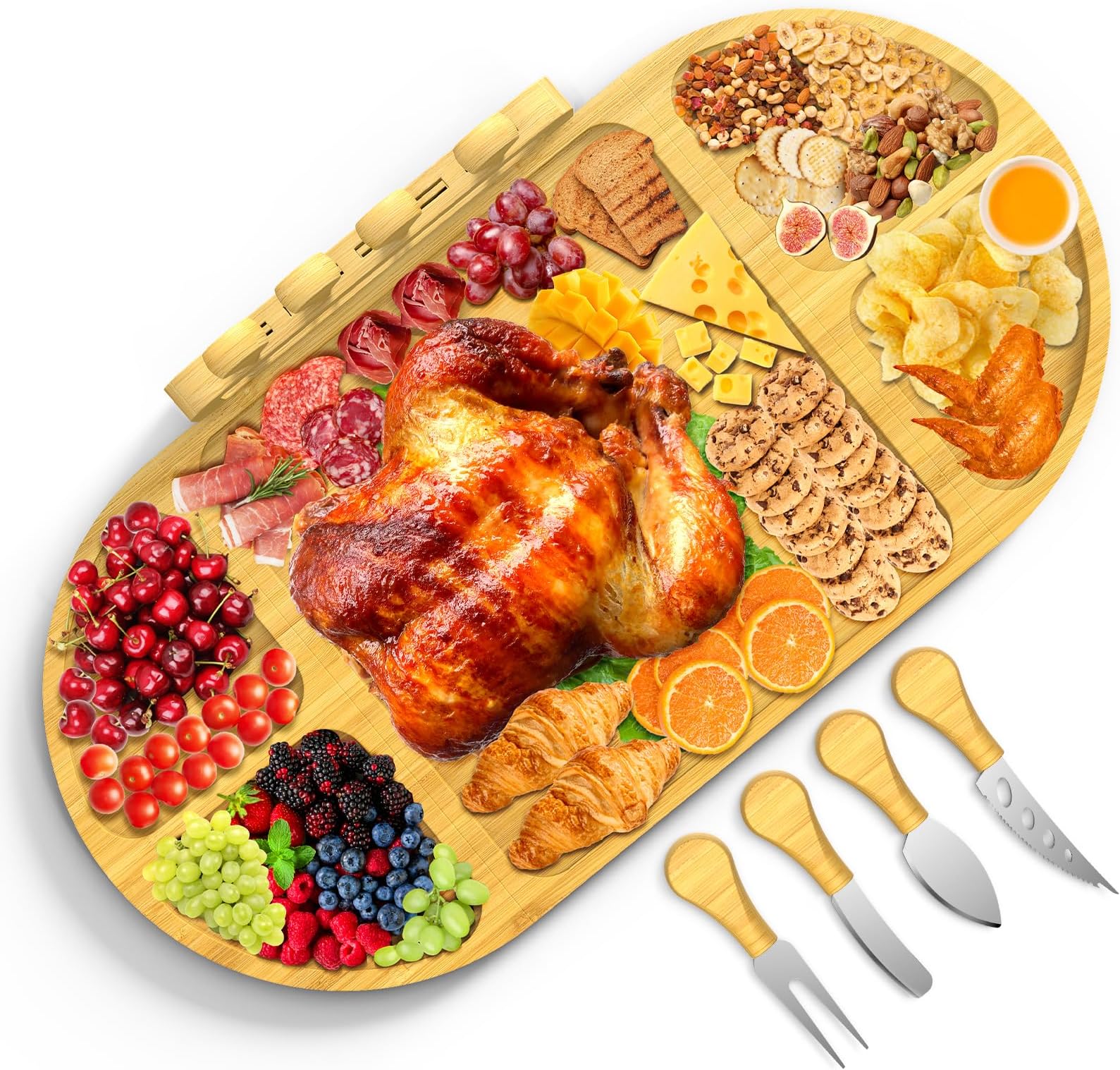 Amazon.com | Charcuterie Boards Deluxe Gift Set - 23 Pieces, Bamboo ...