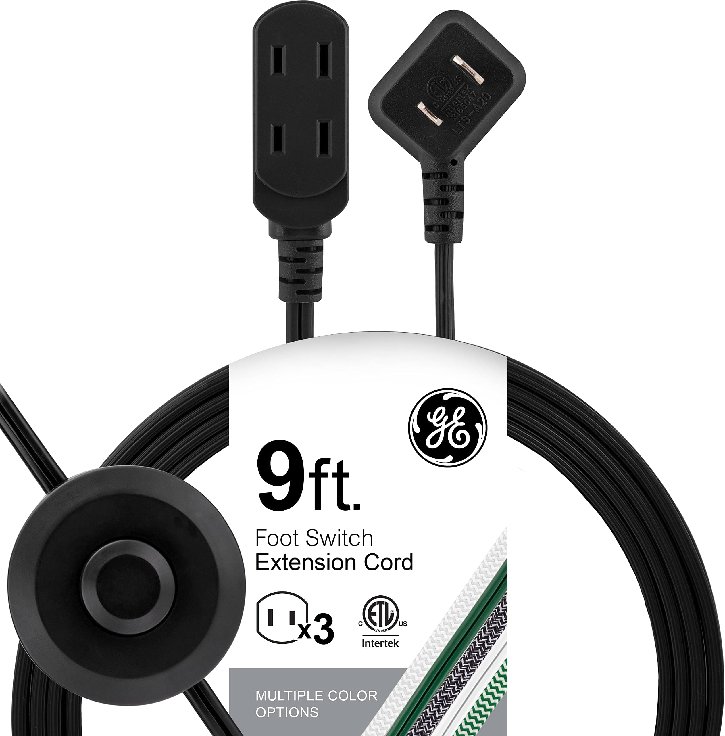 Amazon.com: GE Extension Cord with Footswitch 3 Outlet Polarized ...