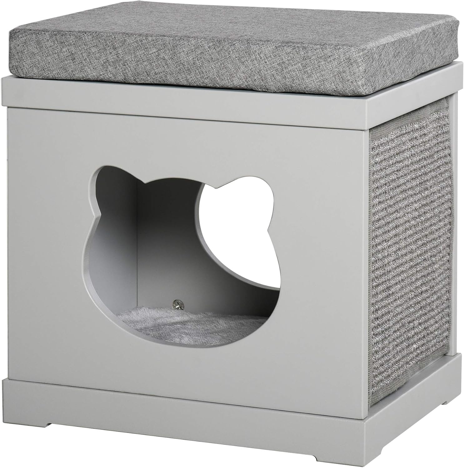 PawHut Cat House Bed Cat Scratching Cube for Small Cat Pet Furniture ...