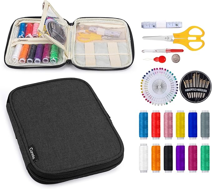 Amazon.com: CURMIO Small Sewing Kit for Adults, Beginner Hand Sewing ...