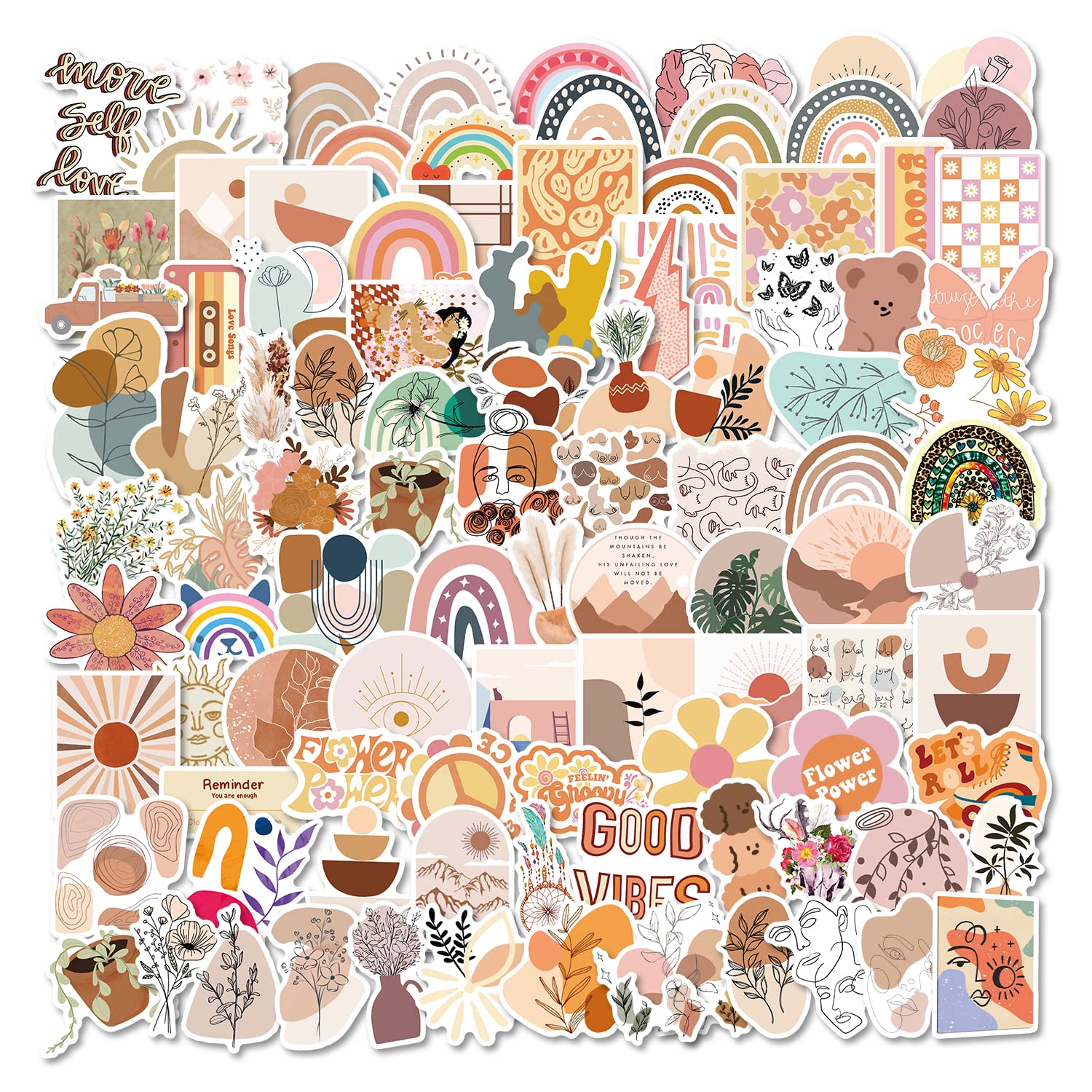 Boho Stickers Aesthetic 100PCS Stickers Aesthetic for Adult/Scrapbook ...