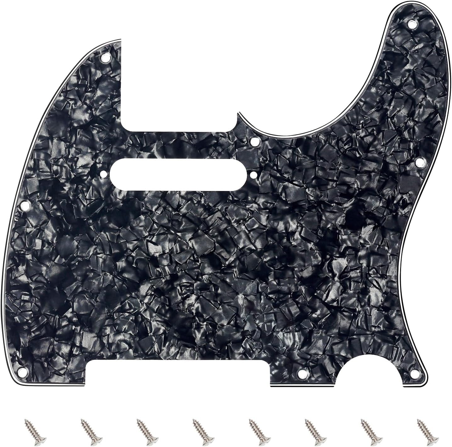 Amazon.com: KAISH Black/White Grid 8 Hole Tele Style Guitar Pickguard ...