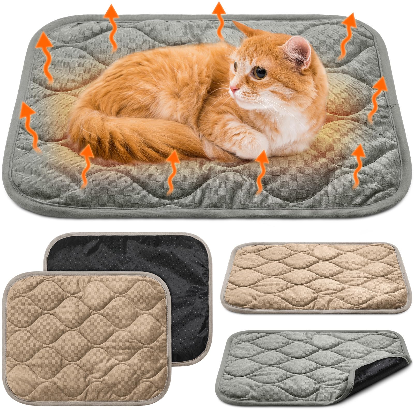Amazon.com : Tujoe 4 Pack Self Warming Cat Mat Self Heating Cat Pad ...