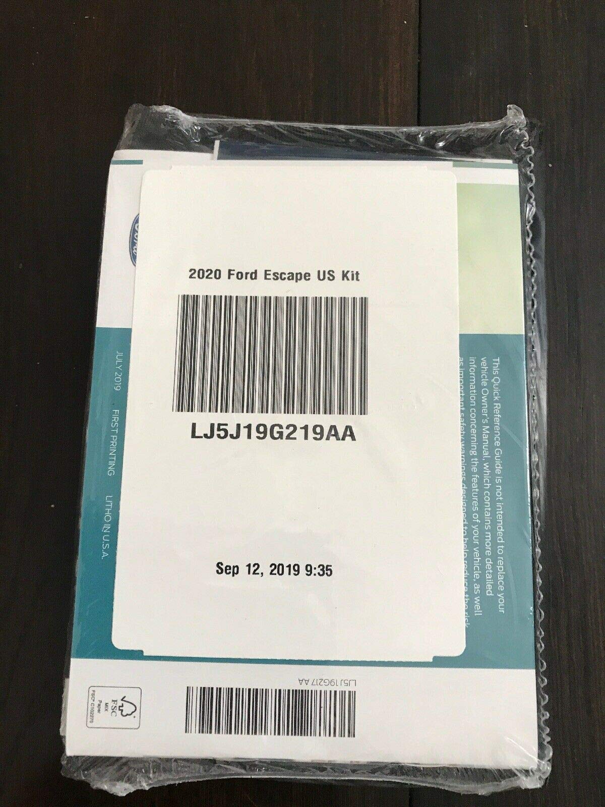 2020 Ford Escape Owners Manual Handbook Portfolio 20: Ford, Ford 4th ...