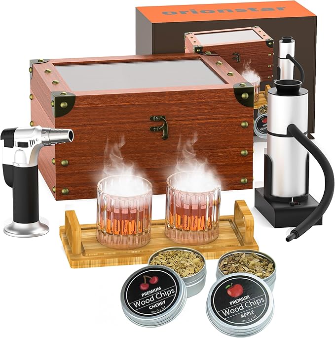 Orionstar Cocktail Smoker Kit with Torch, Food Tray and Wood Chips ...