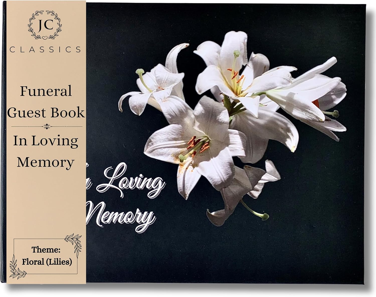JC Classics Funeral Guest Book | Memorial Guest Book Hardcover ...