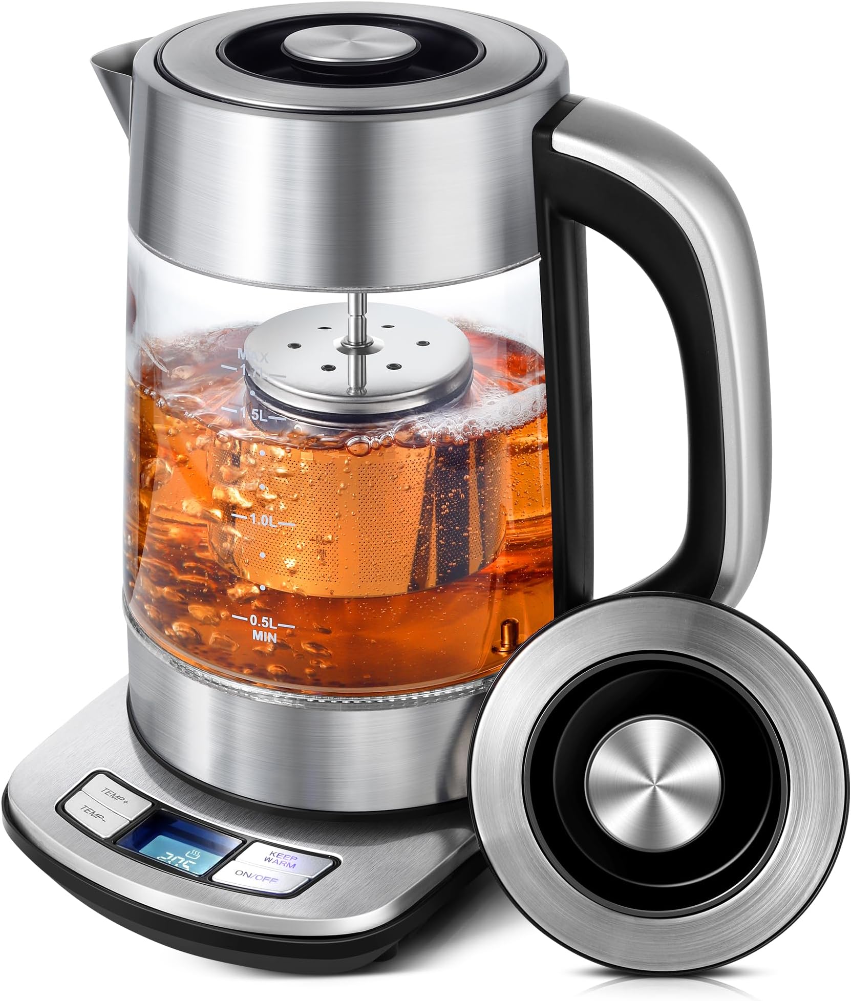 Amazon.com: NKOVE Electric Glass Tea Kettle, 1.8L Temperature Control ... Amazon.com: NKOVE Electric Glass Tea Kettle, 1.8L Temperature Control ...
