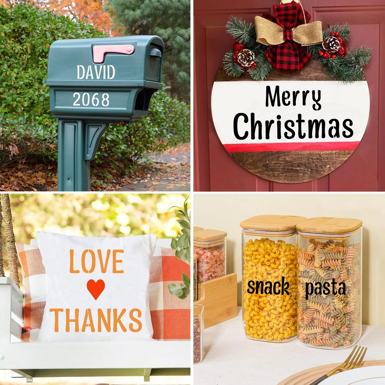 Snapklik.com : 2 Inch Alphabet Letter Stencils, 66 Pcs Reusable Plastic ...