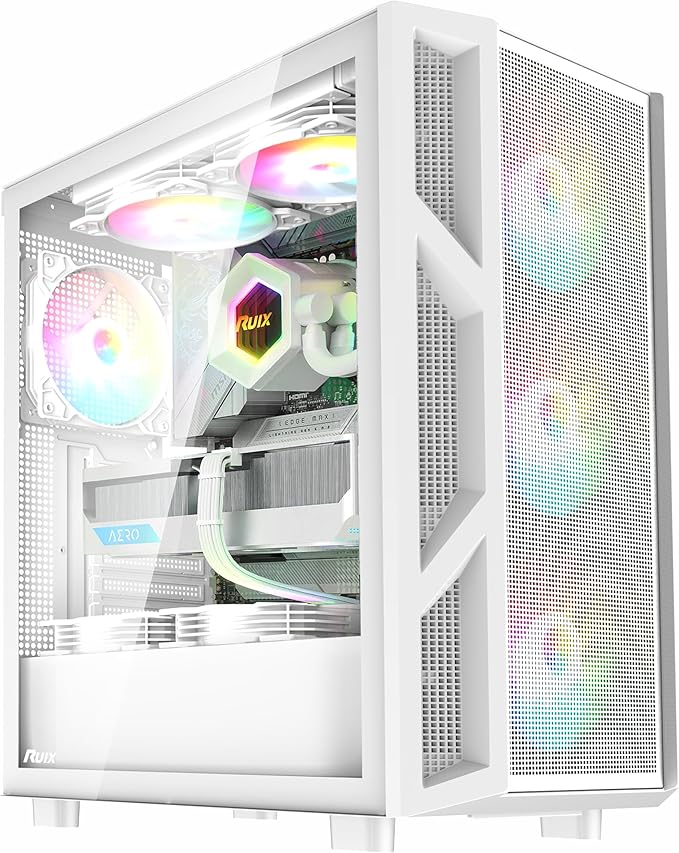 Amazon.com: RUIX CV103 ATX Mid-Tower PC Case, Pre-Installed 4 x 120mm ...