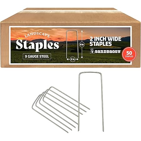 Amazon.com : Sandbaggy 2 Inch Extra Wide Landscape Staples | Landscape ...