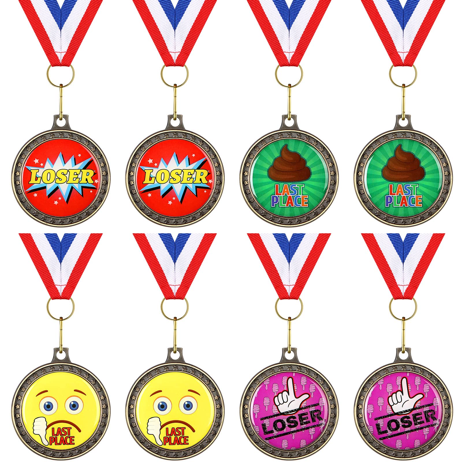 Amazon.com : Yinkin 8 Pcs Loser Medal Last Place Award 1.97 Inch ...
