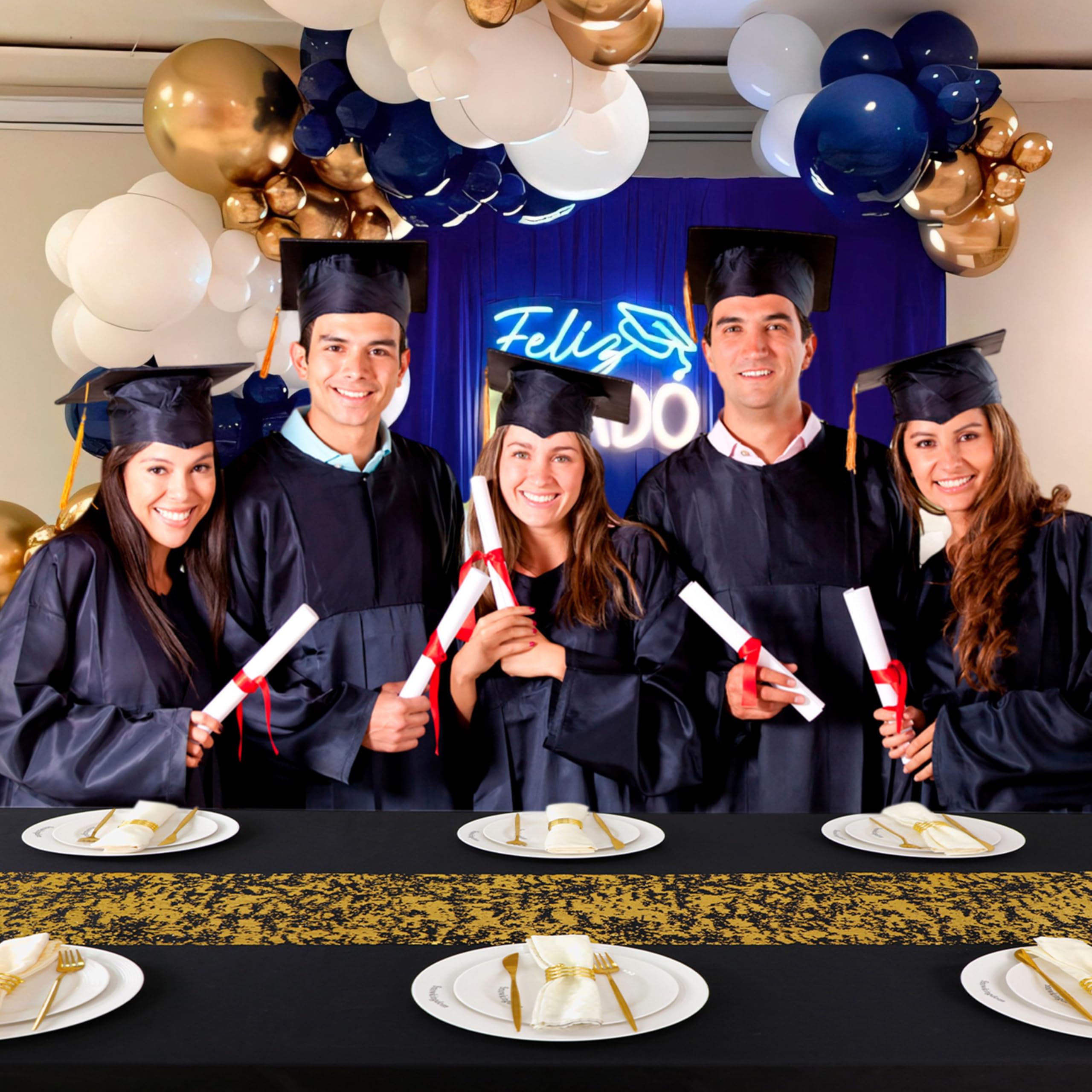 Black For Graduation Party Table Runner